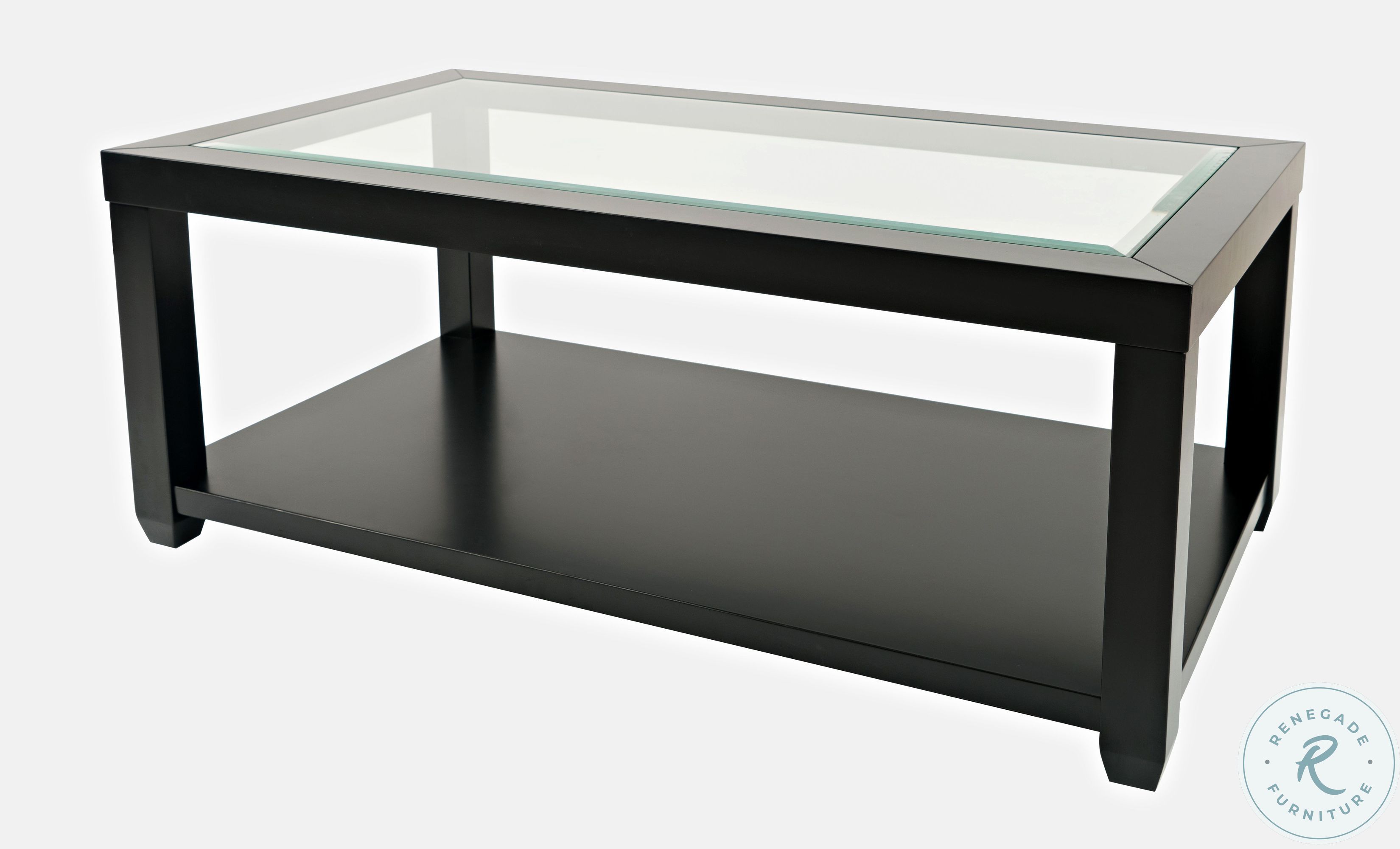 Urban Icon Black Glass Inlay Rectangular Cocktail Table From Jofran ...