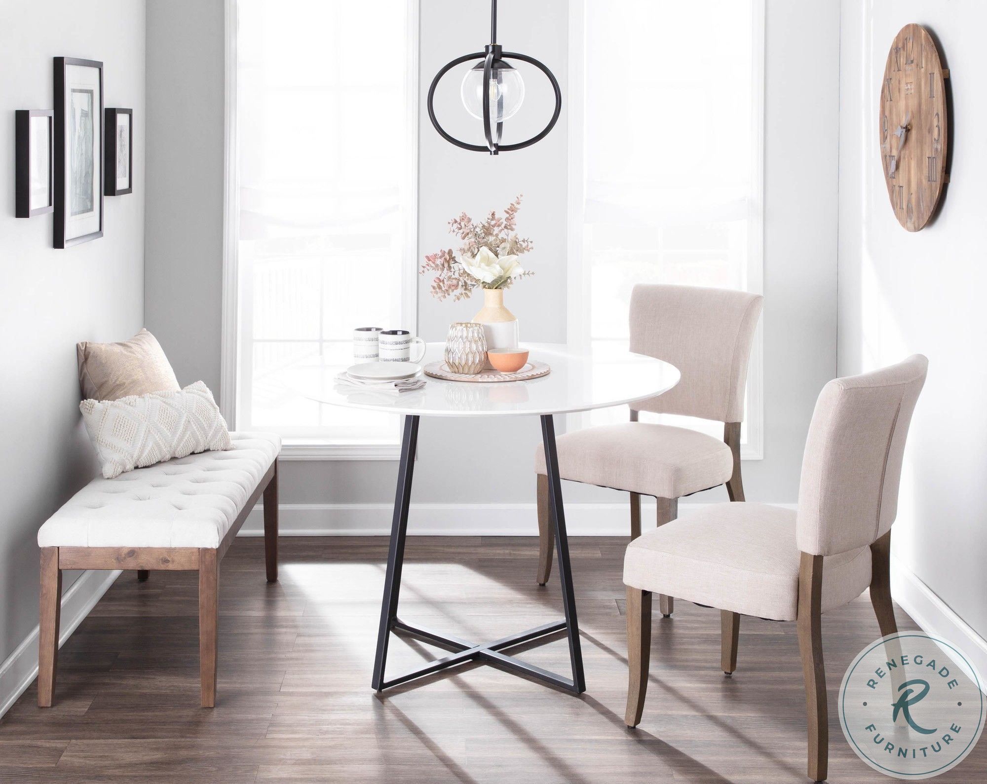 Cosmo Black Metal And White Marble Top Dining Table From Lumisource ...