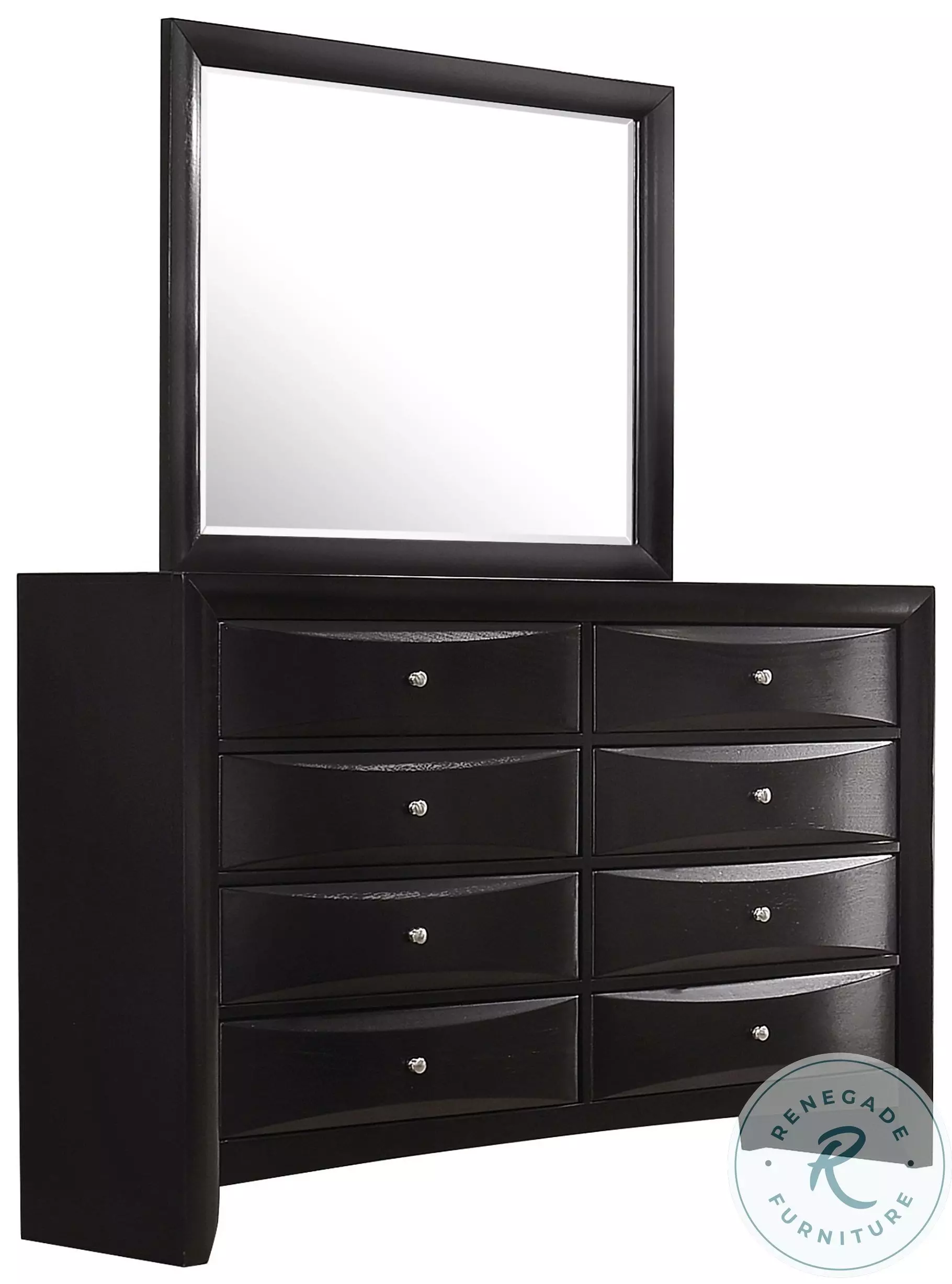 Briana Black 8 Drawer Dresser with Mirror From Coaster Furniture ...