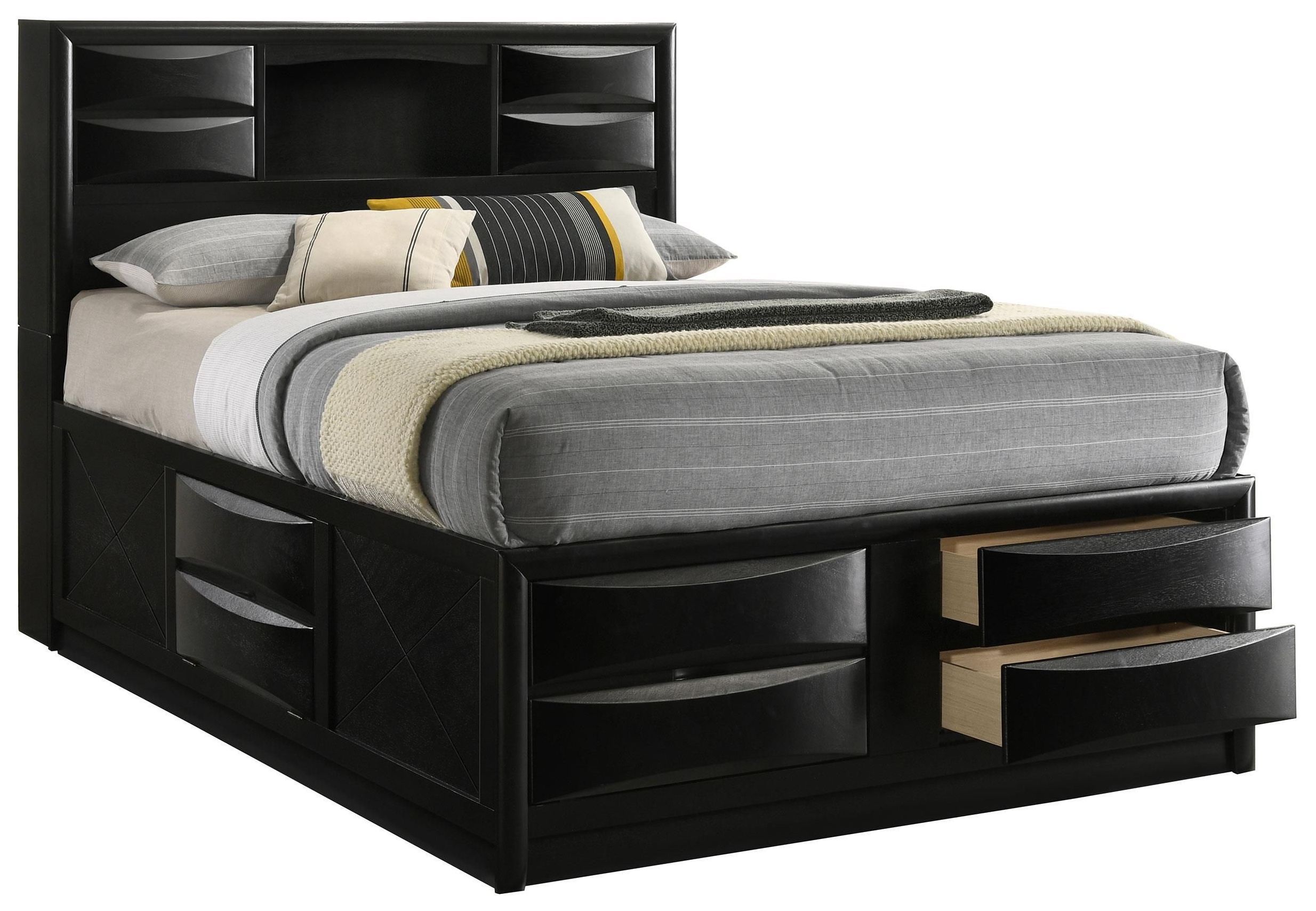 Briana Black Queen Storage Bookcase Bed from Coaster (202701Q ...