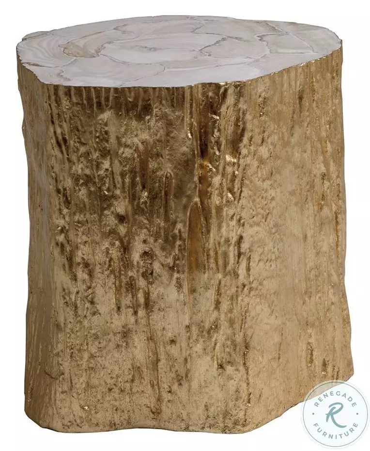 Signature Designs Gold Leaf Trunk Segment Spot Table From Home Gallery ...