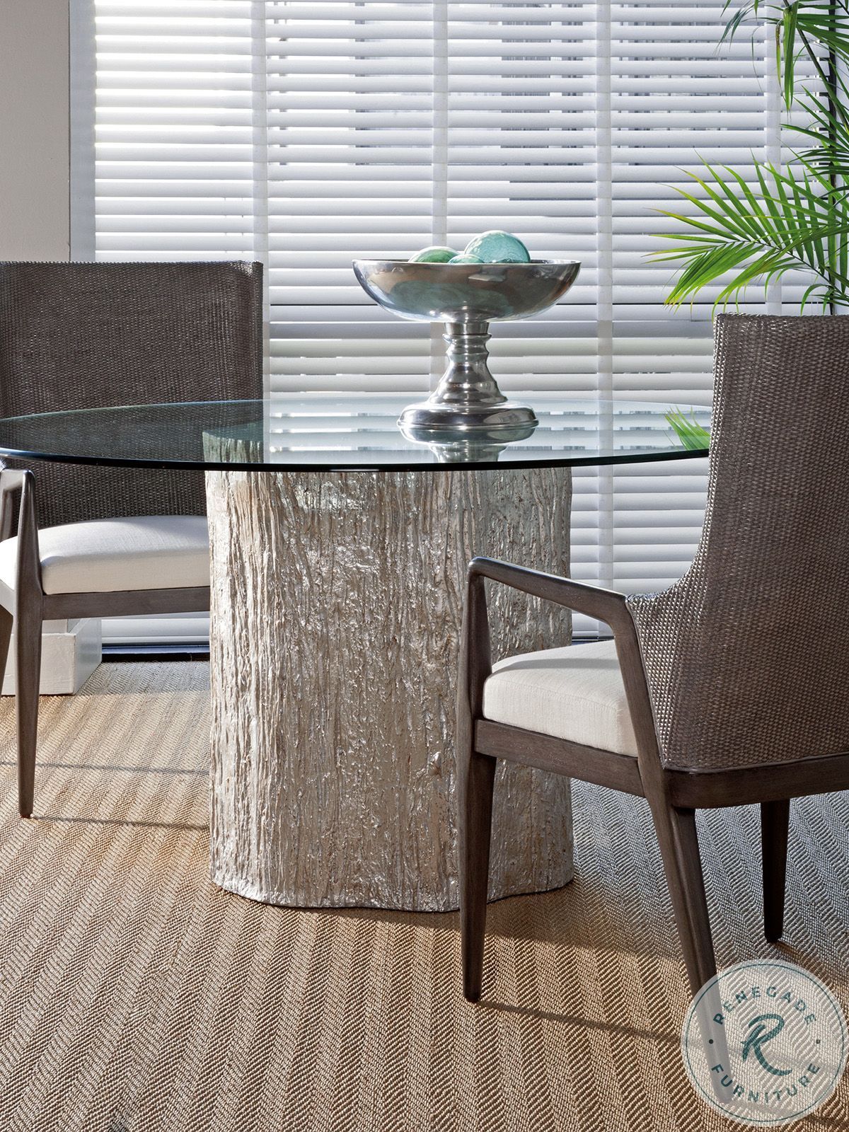 Signature Designs Silver Leaf Trunk Segment Round Dining Table from ...