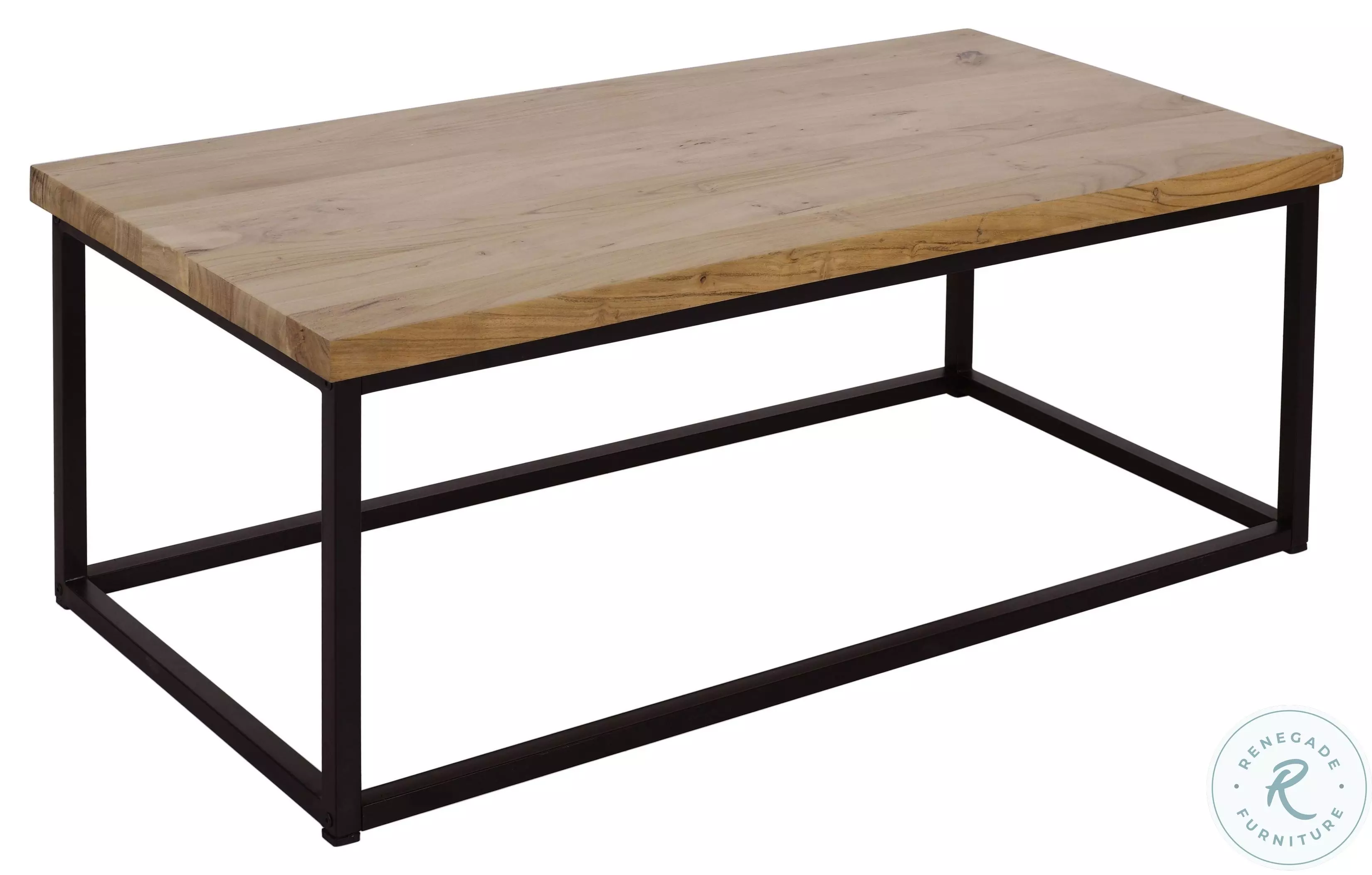 Ames Natural and Black Solid Wood Coffee Table From Jofran | Coleman ...