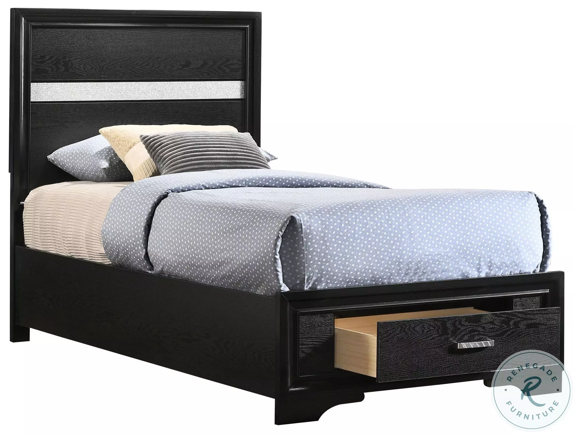 Miranda Black Twin Panel Storage Bed from Coaster Furniture | Coleman ...
