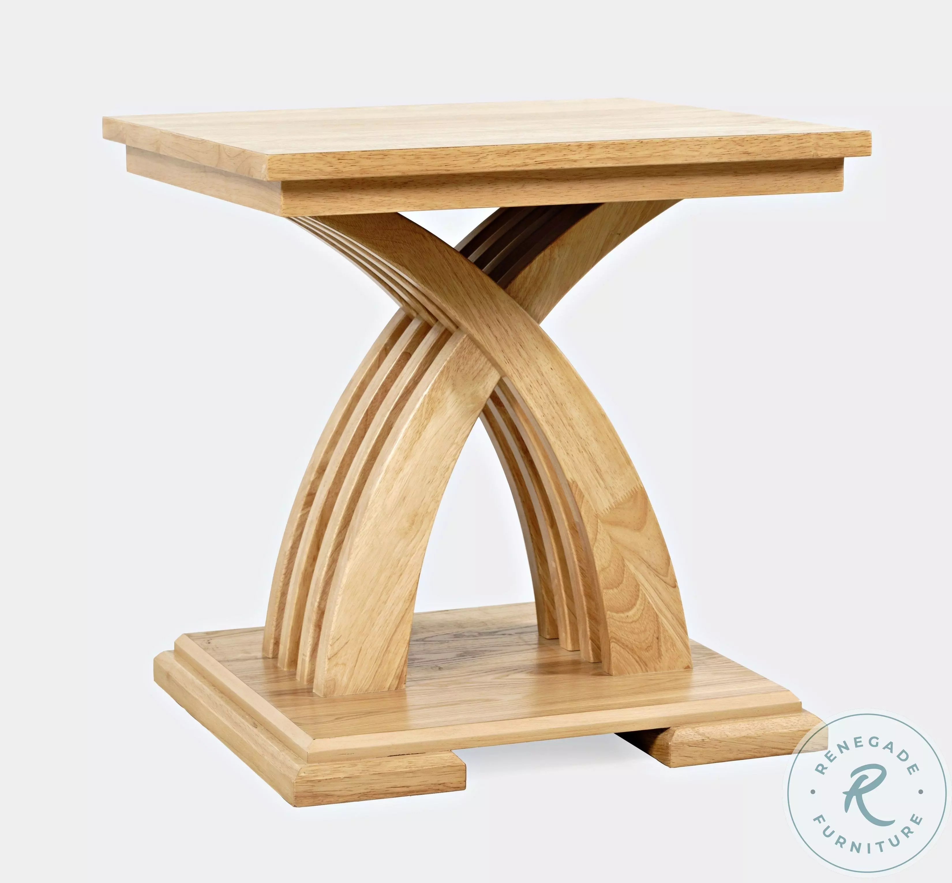 Anthology Natural Curved Base End Table From Jofran | Coleman Furniture