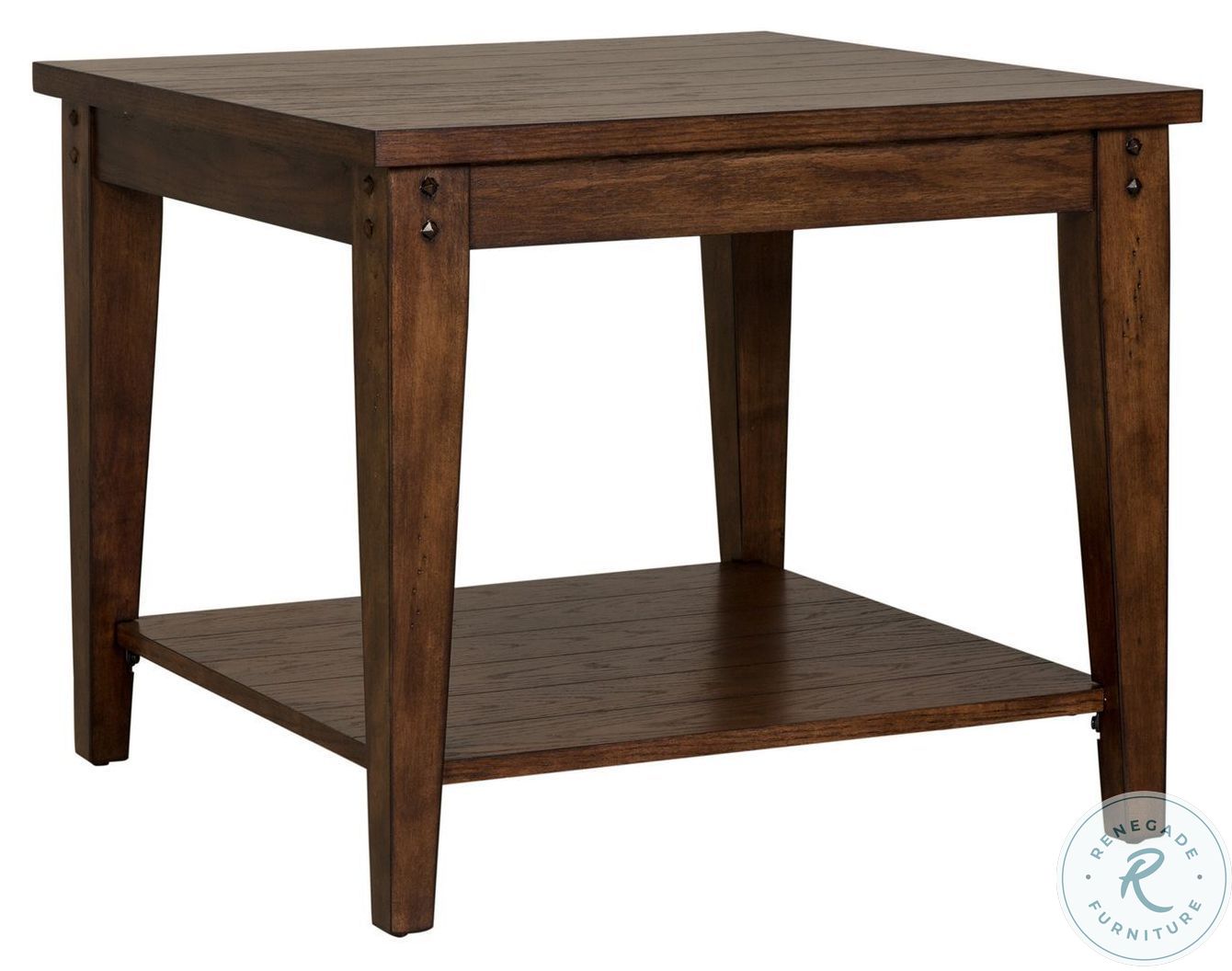 Lake House Brown Square Lamp Table from Liberty | Coleman Furniture
