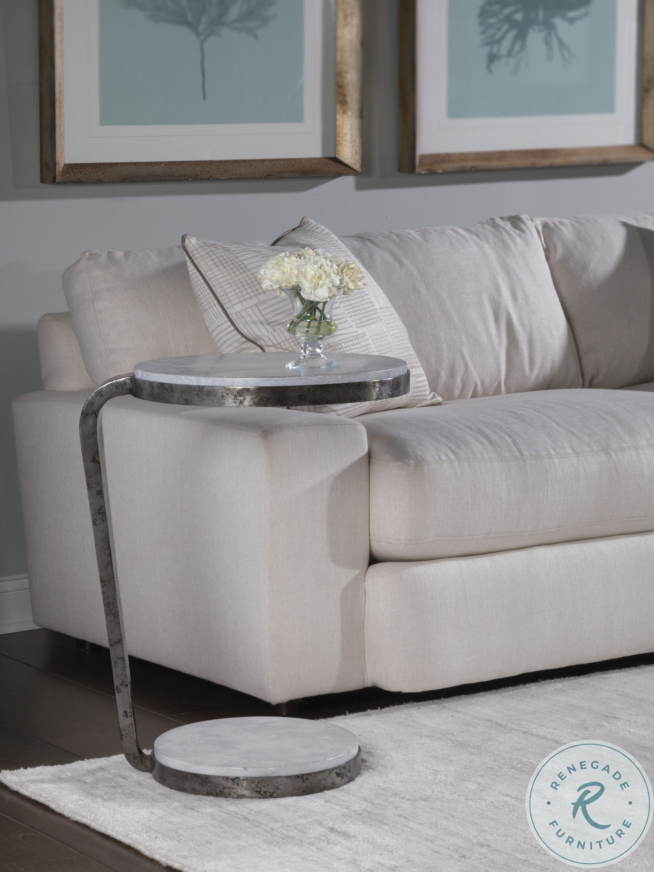 Signature Designs Antique Polished Gray Otto Round Spot Table from ...