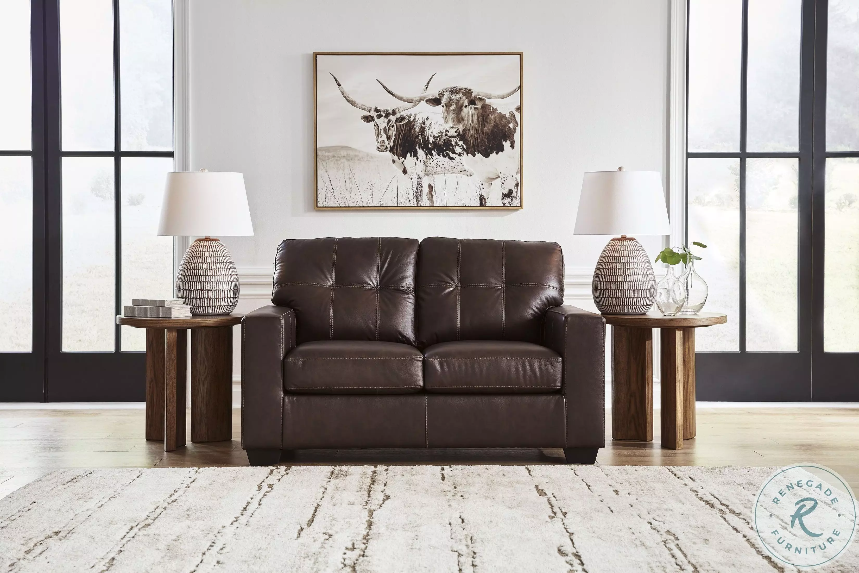 Santorine Dark Brown Loveseat From Ashley Furniture | Coleman Furniture