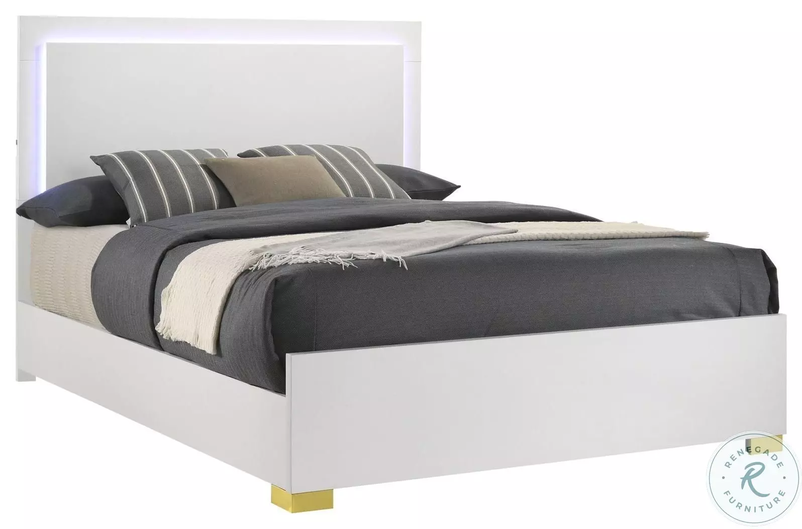 Marceline White Queen Panel Bed From Coaster Furniture | Coleman Furniture