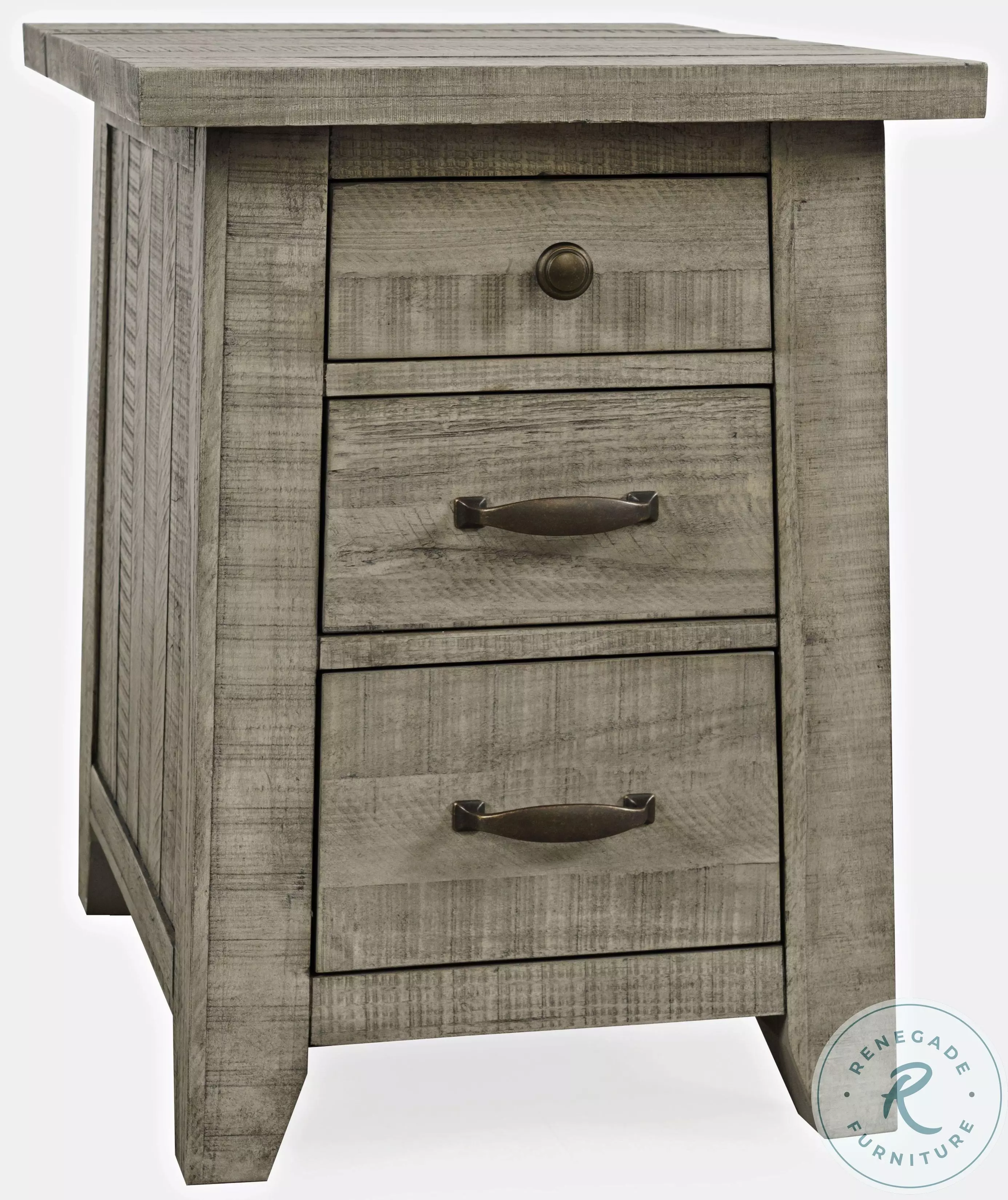 Telluride Driftwood Gray Power Chairside Table From Jofran | Coleman ...