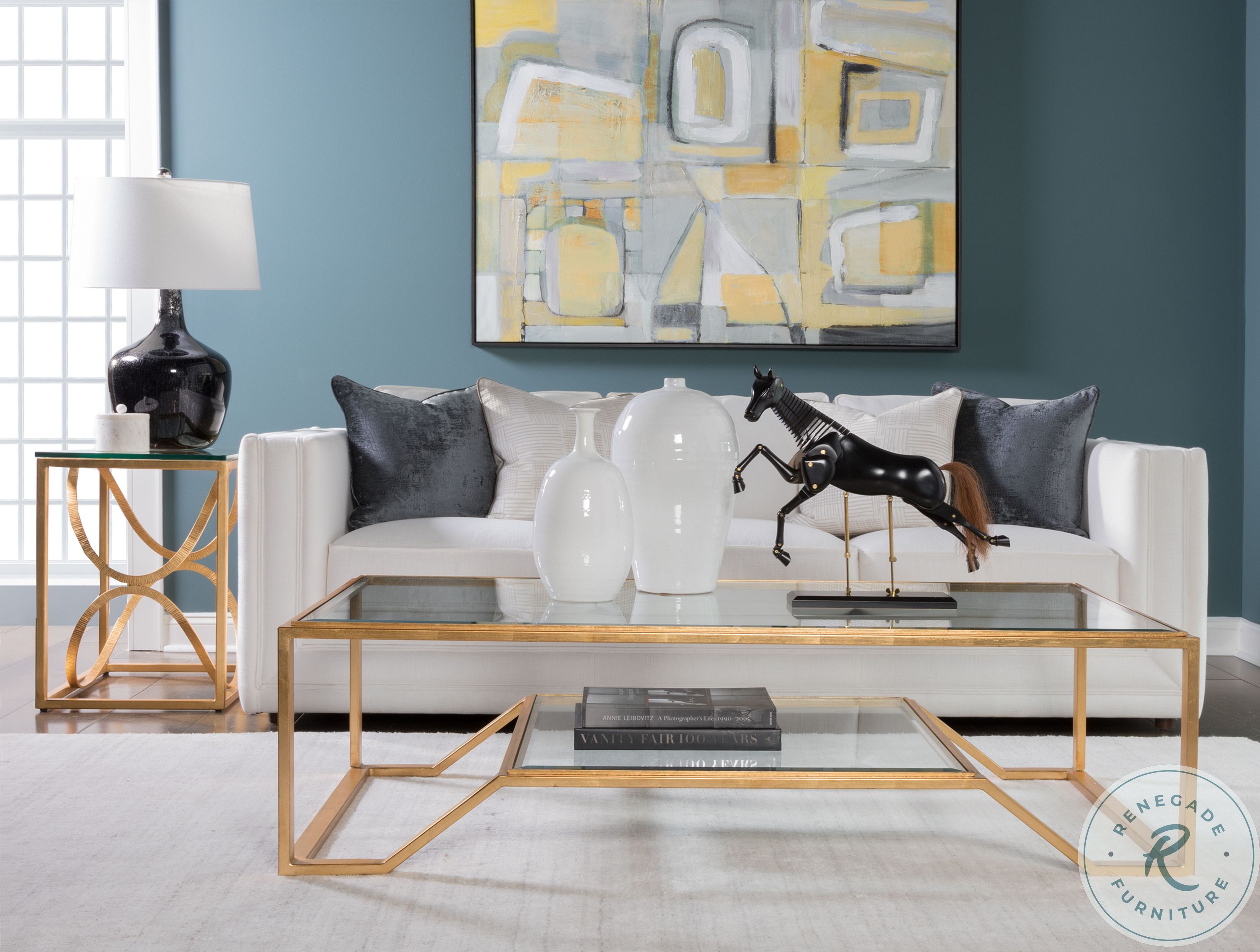 Metal Designs Gold Leaf Byron Console Table from Artistica Home | Coleman Furniture