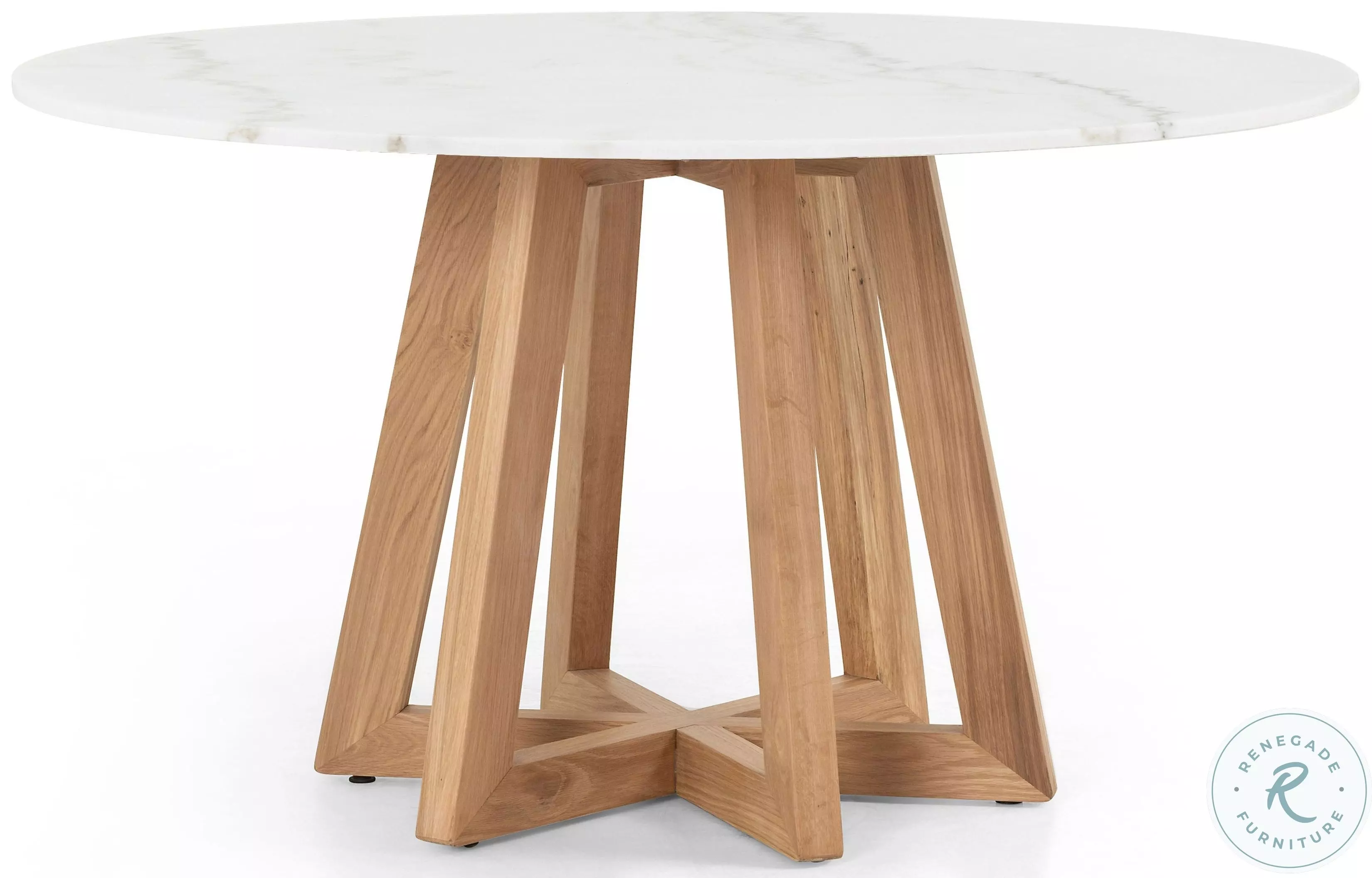 Creston White Marble And Honey Oak Dining Table from Four Hands ...