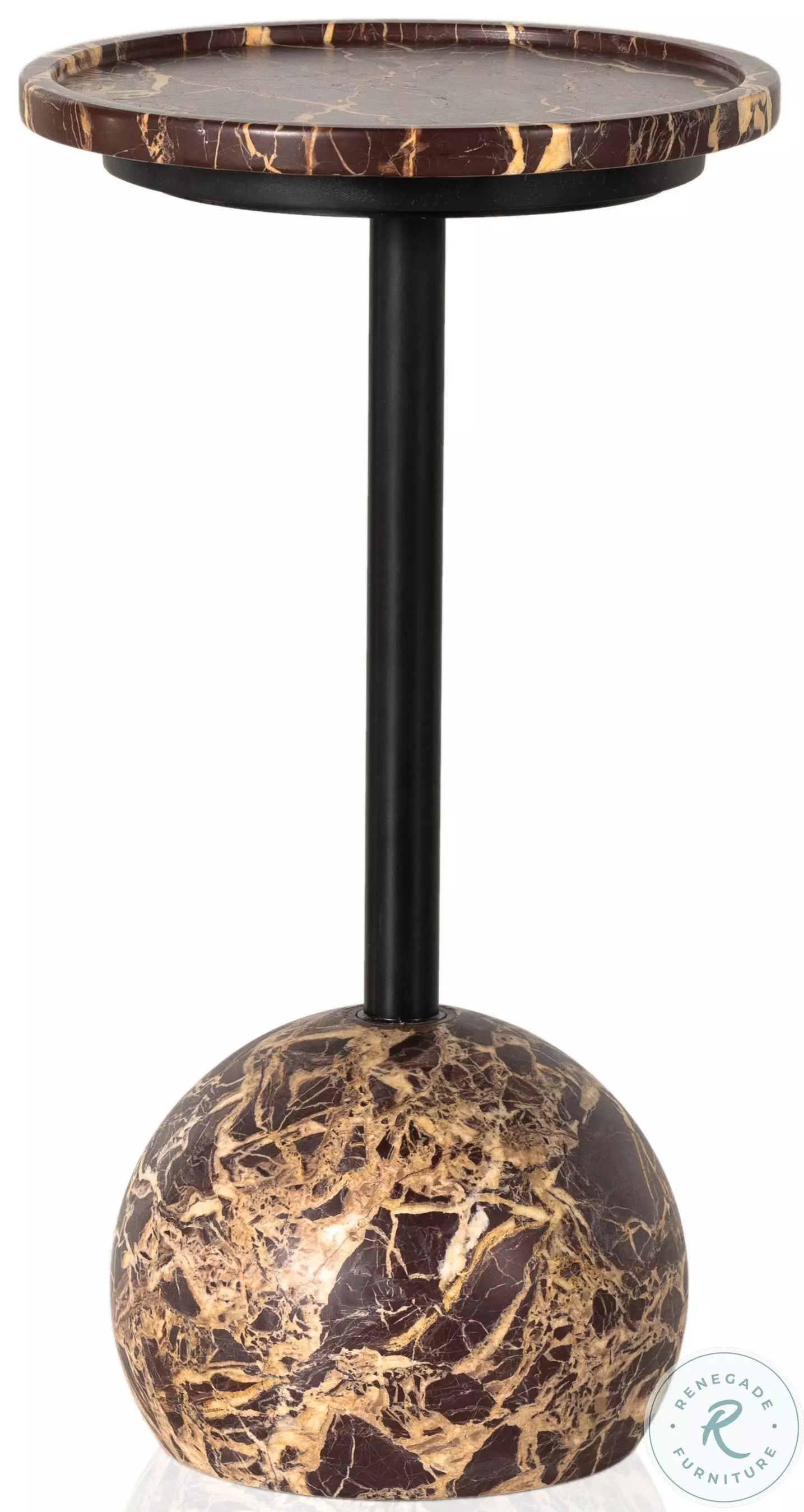 Viola Merlot Marble Accent Table from Four Hands | Coleman Furniture