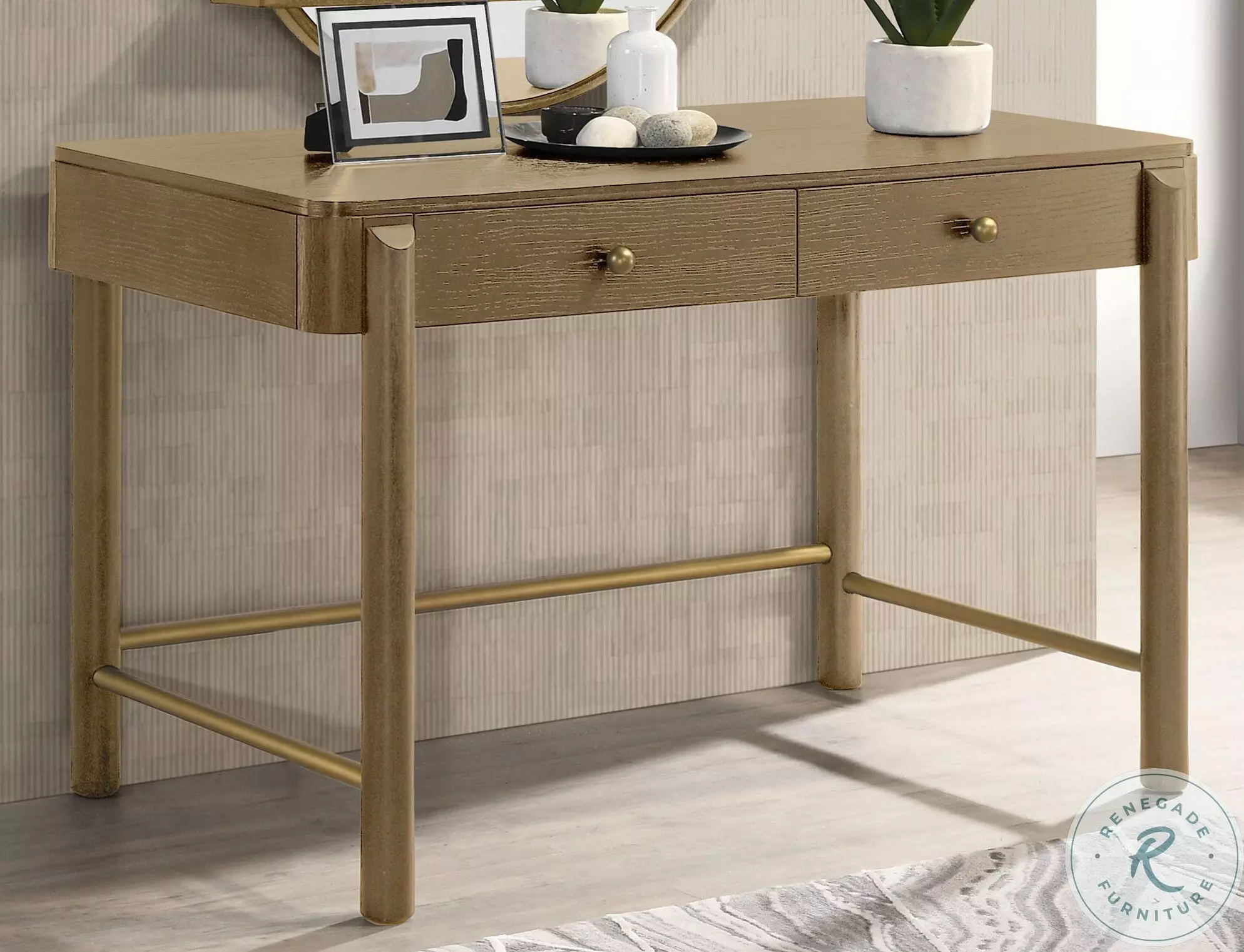 Arini Sand Wash 2 Drawer Vanity Desk From Coaster Furniture | Coleman ...