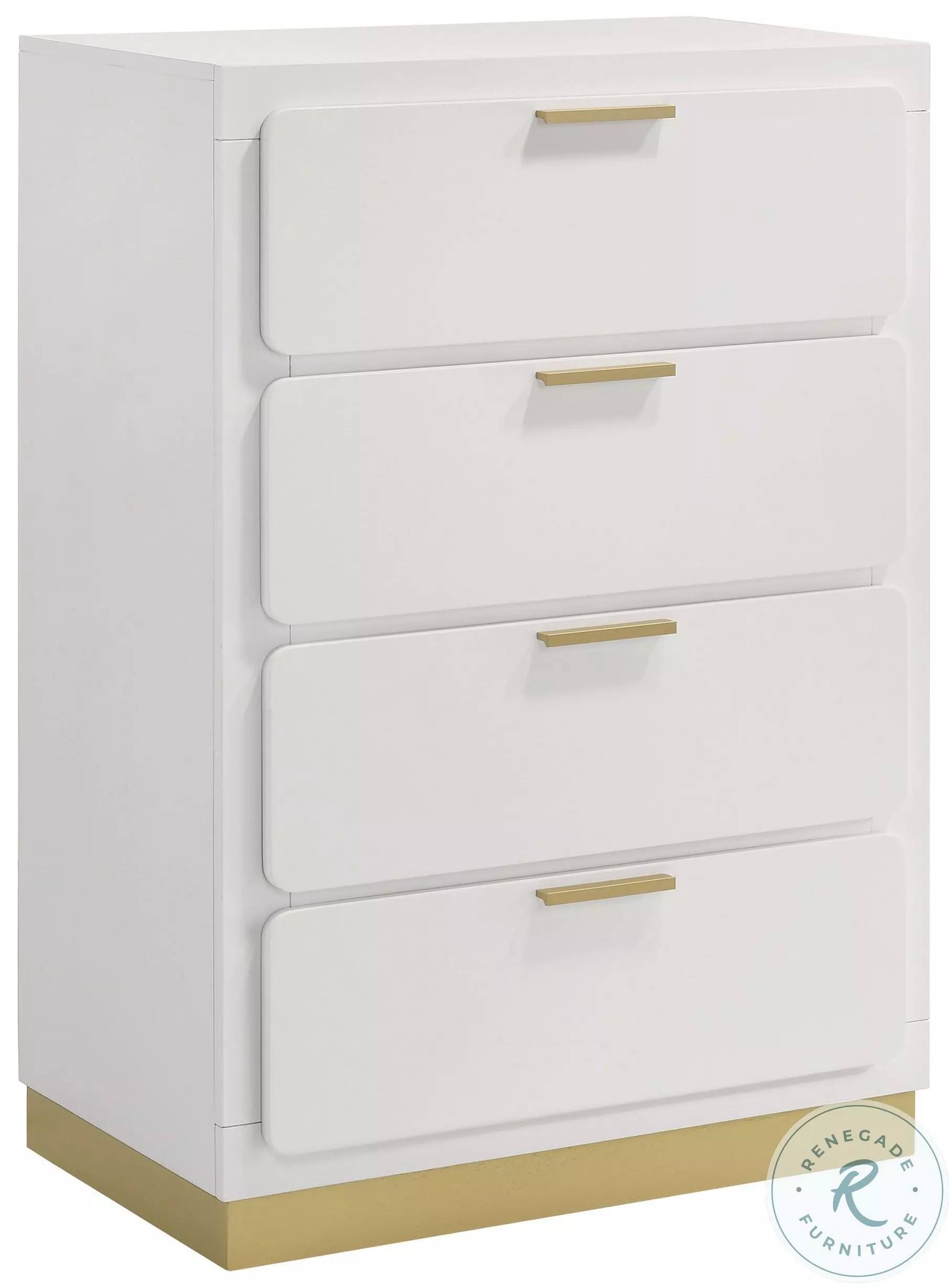 Caraway White 4 Drawer Chest From Coaster Furniture | Coleman Furniture