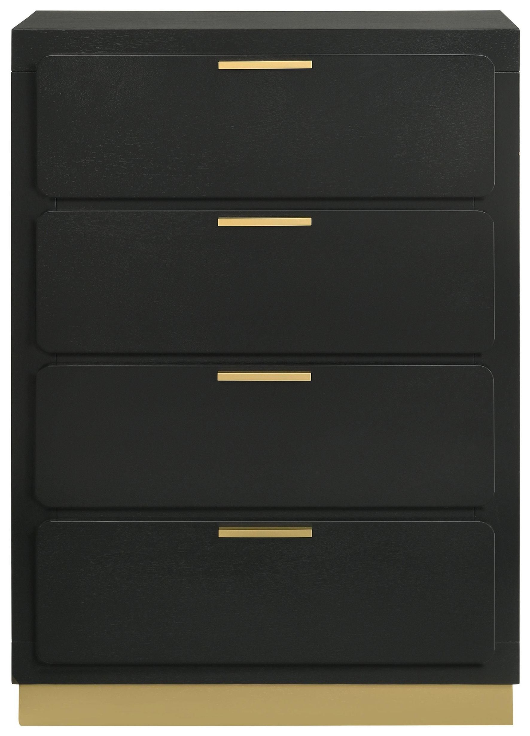 Caraway Black 4 Drawer Chest From Coaster Furniture | Coleman Furniture