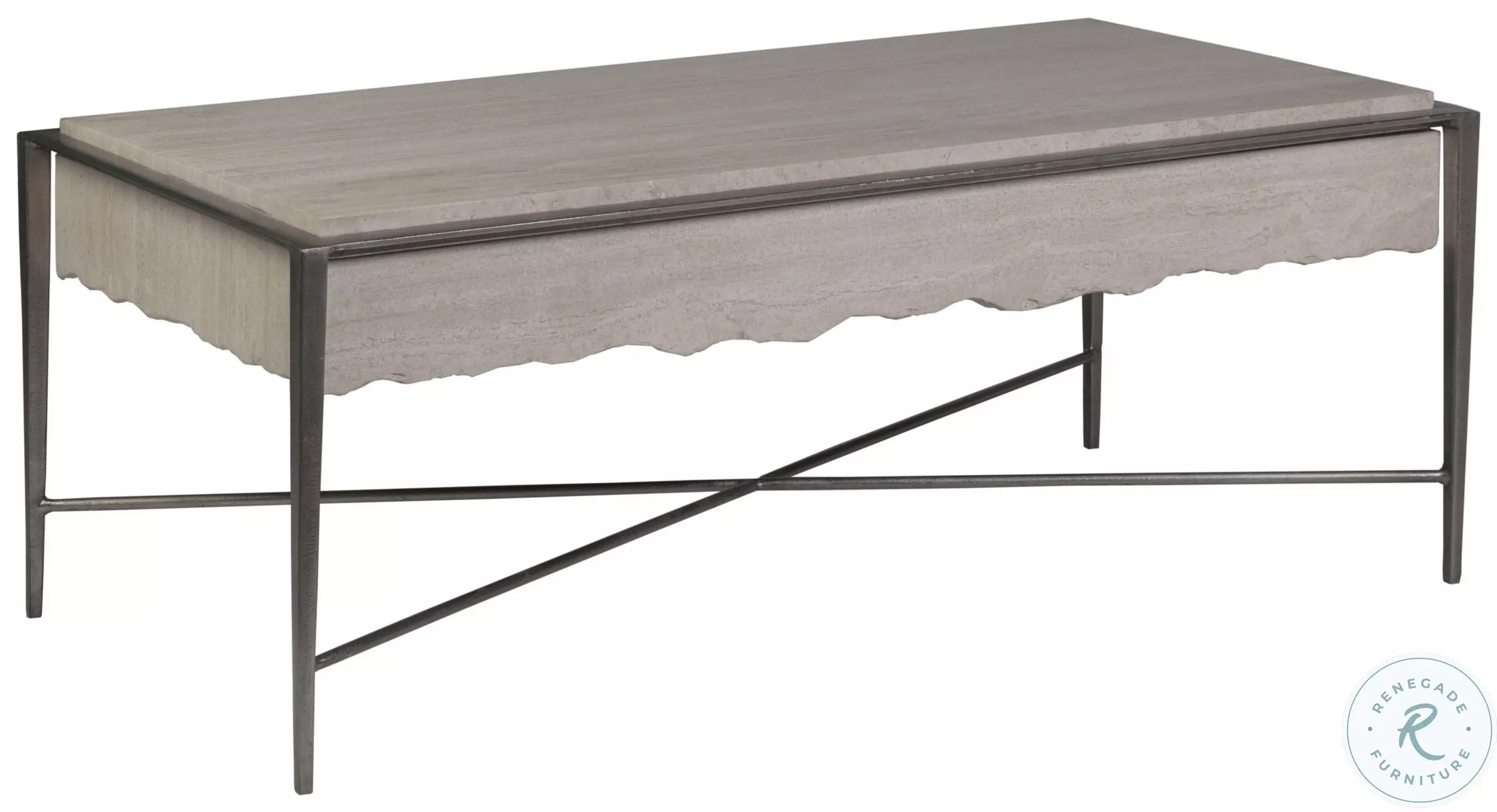Signature Designs White And Silver Leaf Everest Rectangular Cocktail ...