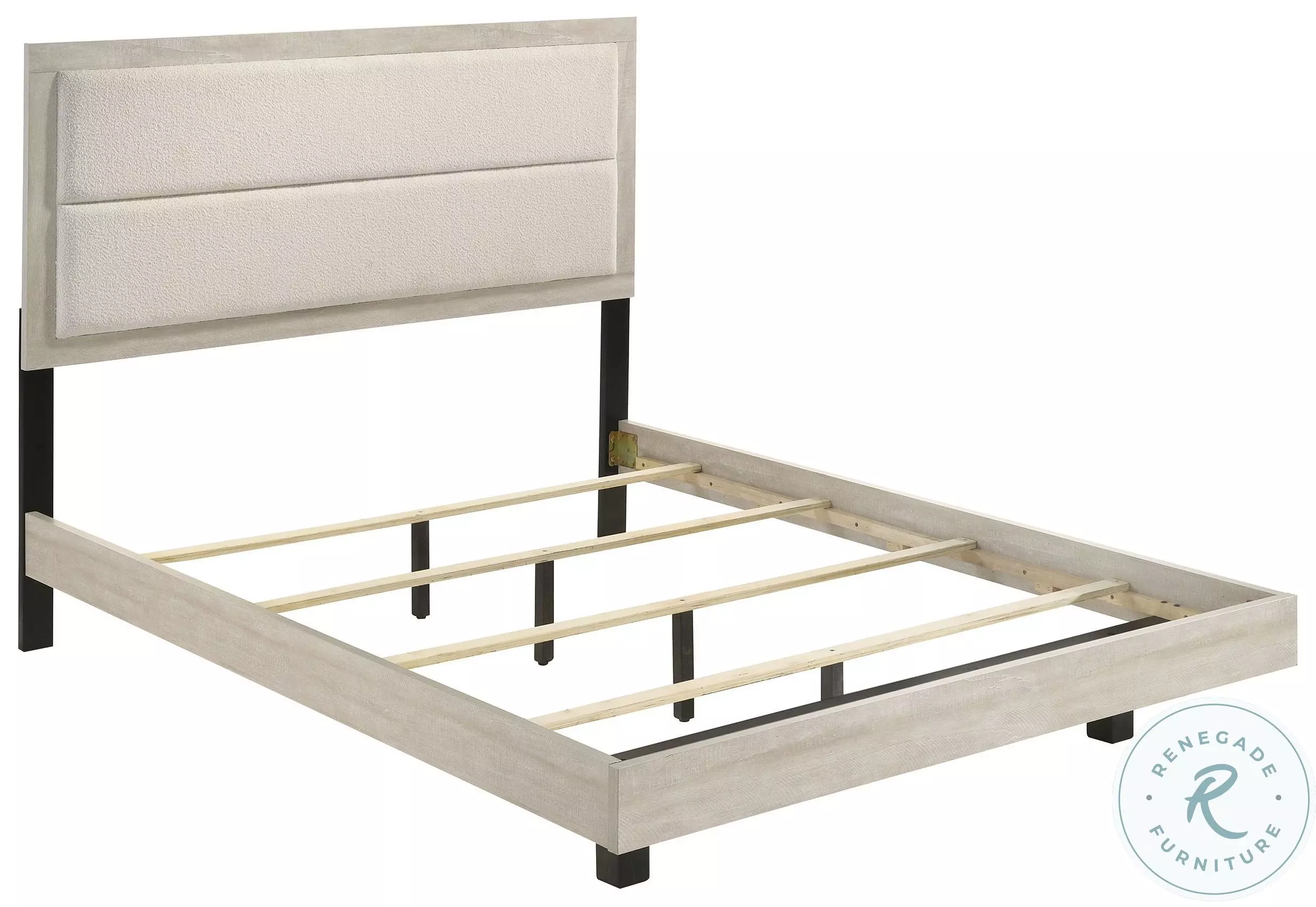 Trenton Rustic Cream Full Upholstered Panel Bed From Coaster Furniture ...