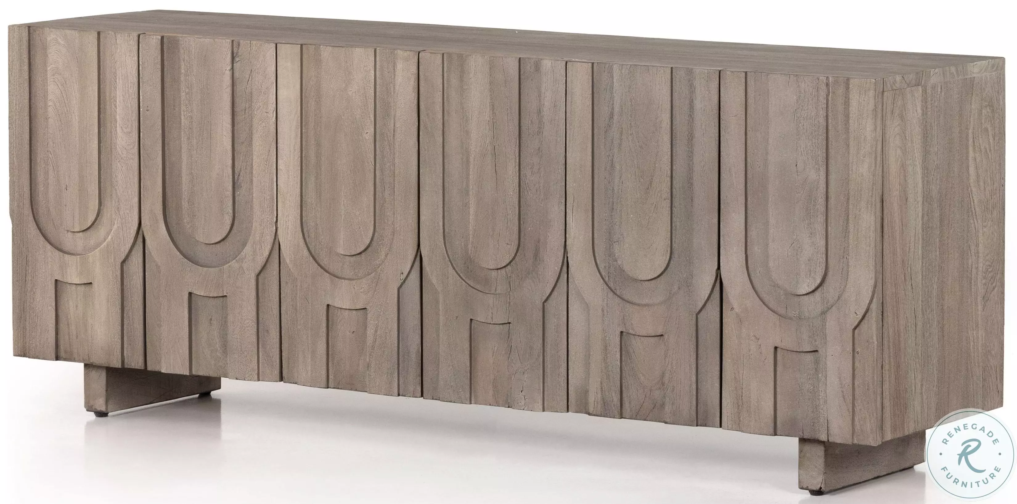 Rivka Aged Grey Media Console from Four Hands | Coleman Furniture