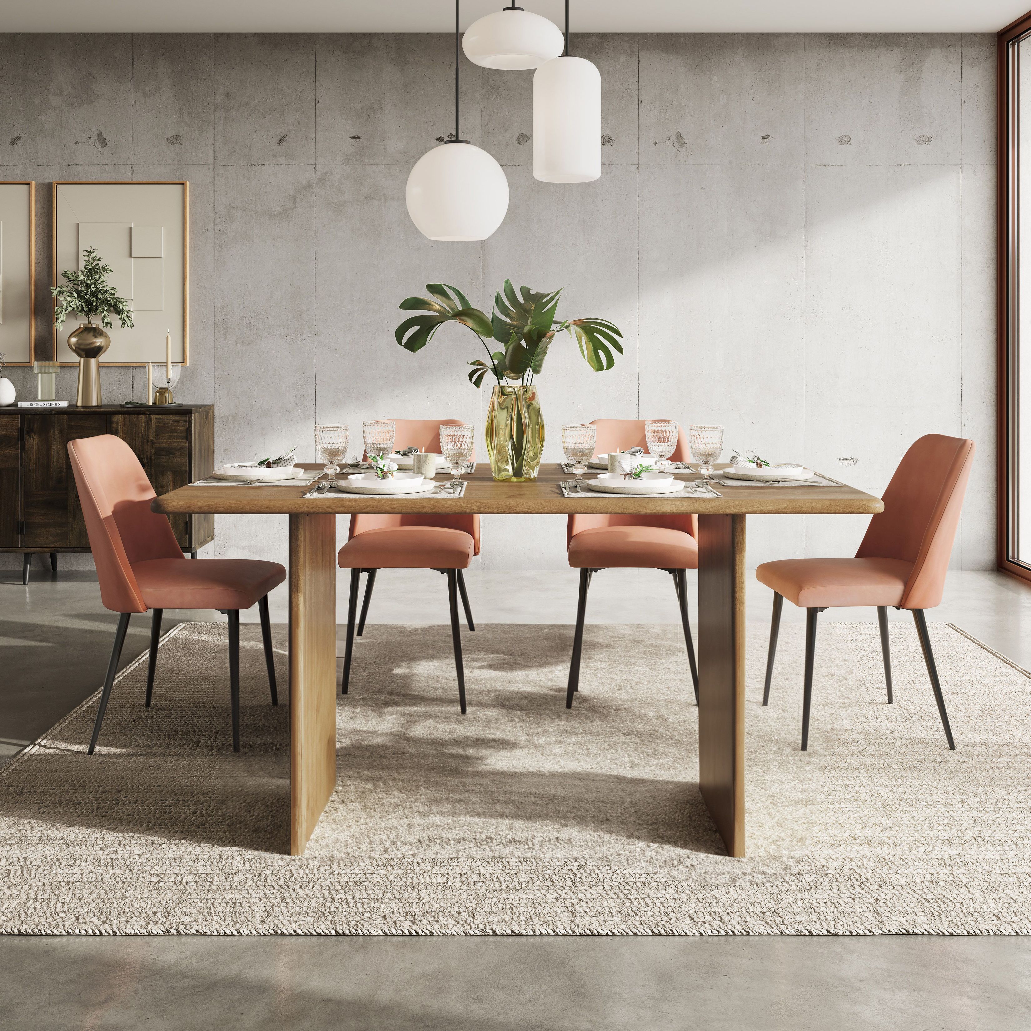 Burke Light Brown Upholstered 5 Piece Dining Set from Jofran | Coleman ...