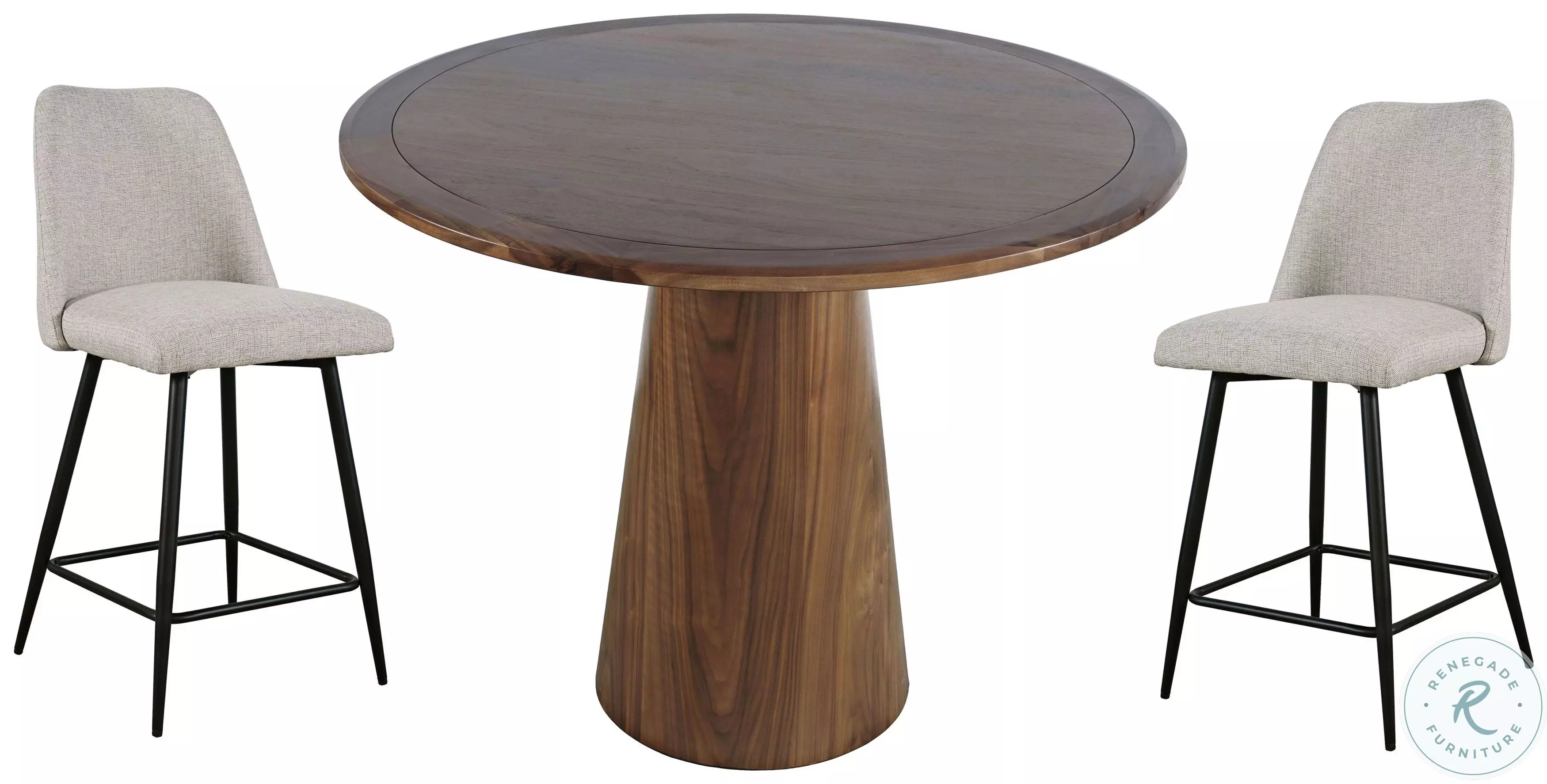 Nash Walnut 45" Round Counter Height Dining Table From Jofran | Coleman ...