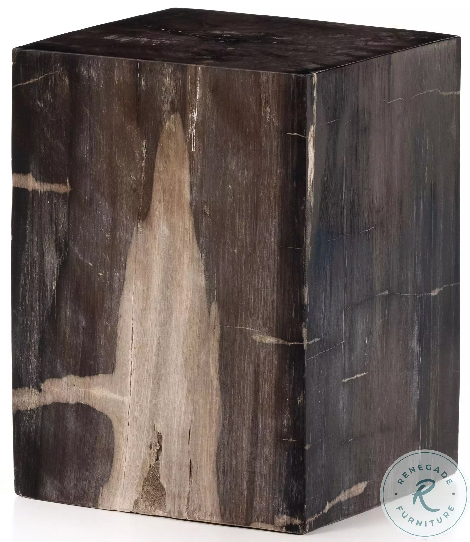 Buck Dark Petrified Wood End Table from Four Hands | Coleman Furniture