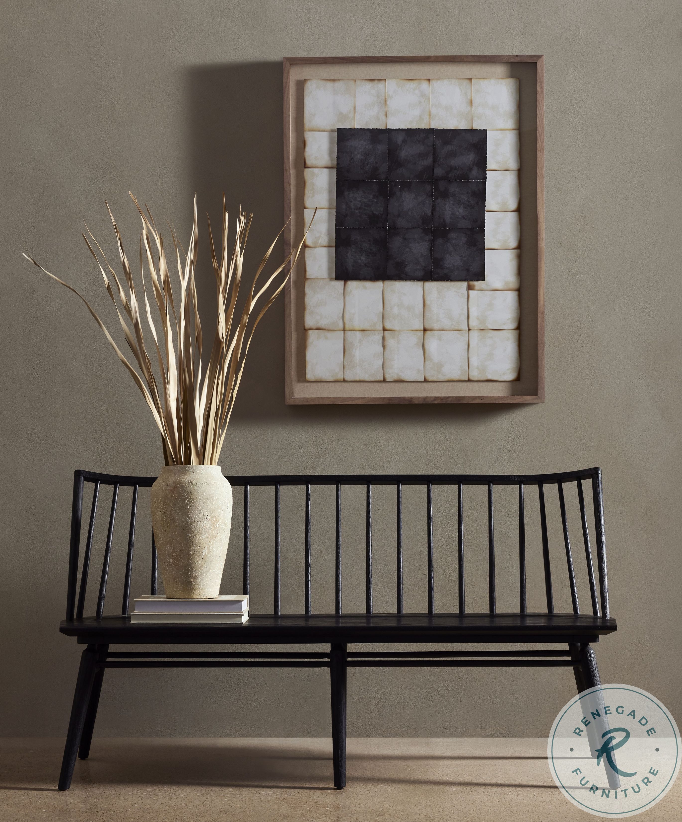 Lewis Black Oak Dining Bench from Four Hands | Coleman Furniture