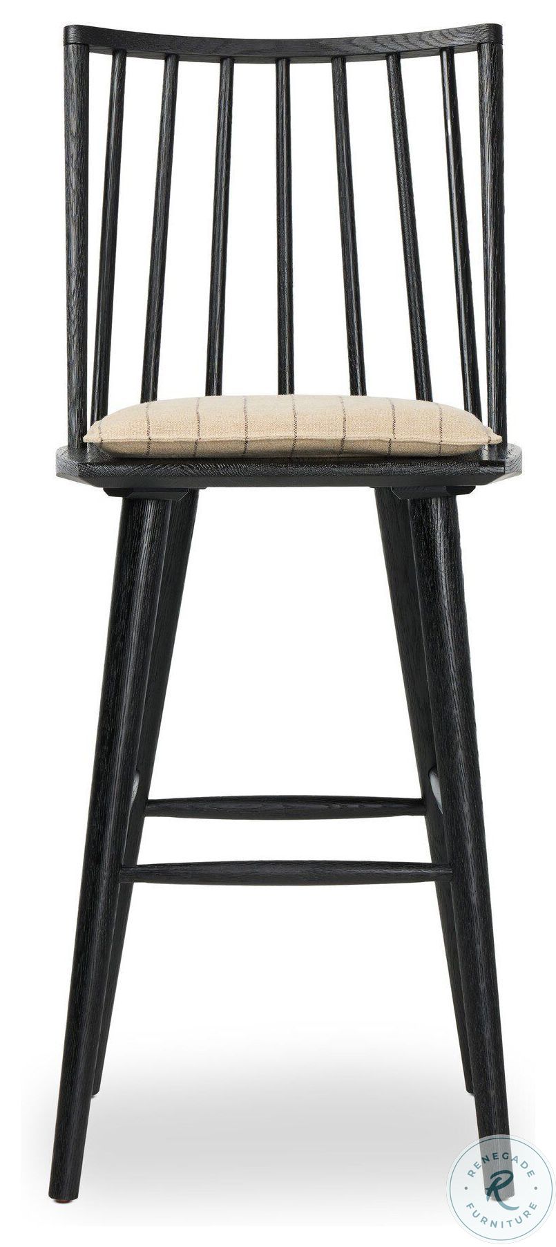 Lewis Black Oak and Lavon Flint Windsor Bar Stool | Coleman Furniture