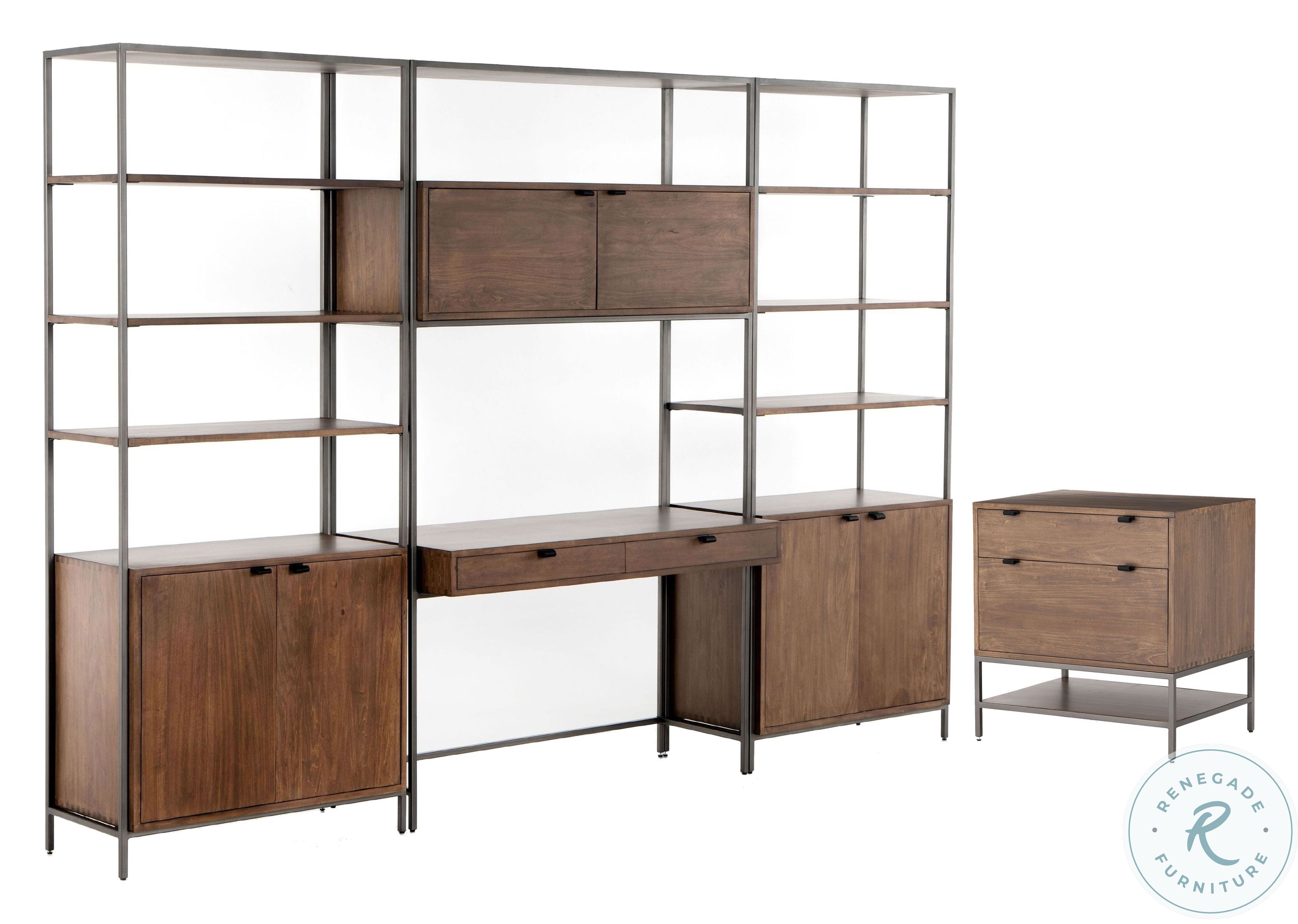 Trey Auburn Modular Wall Desk With 2 Bookcase from Four Hands | Coleman ...