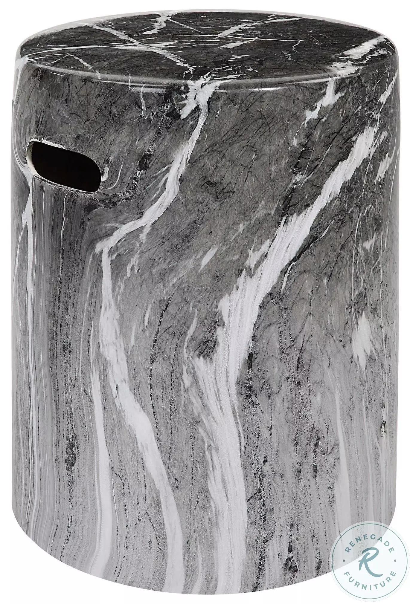 Marvel Black And White Marble Garden Stool From Home Gallery Stores ...