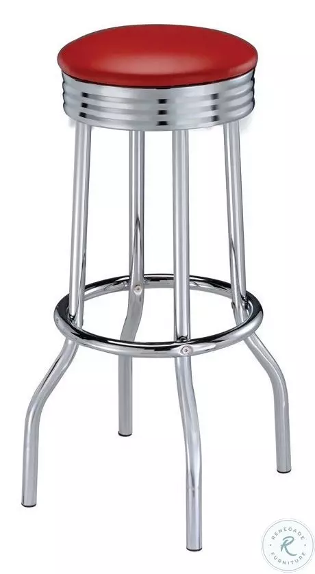 Theodore Red Bar Stool Set of 2 from Coaster (2299R) | Coleman Furniture