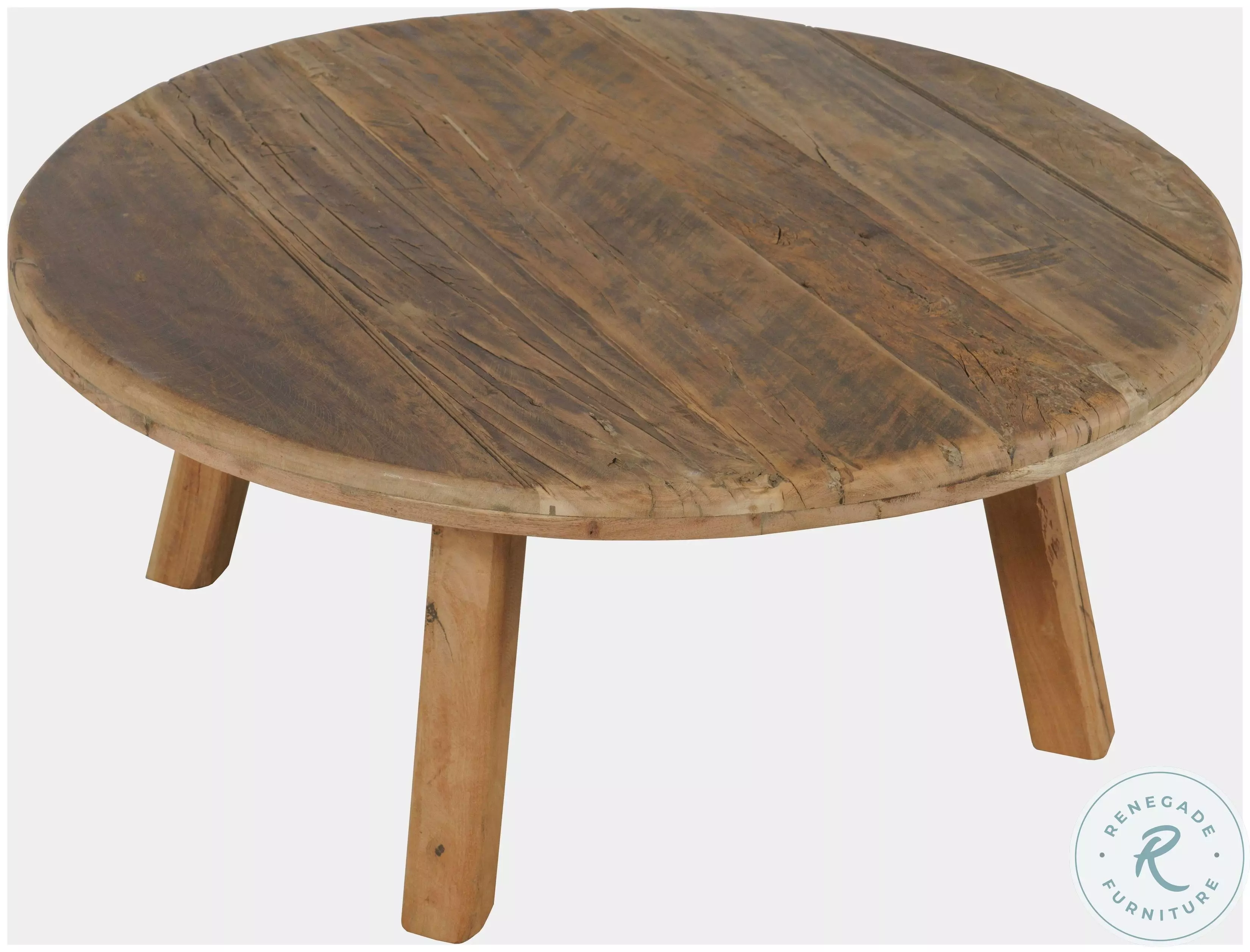 Reclamation Rustic Brown 36" Round Cocktail Table From Home Gallery ...