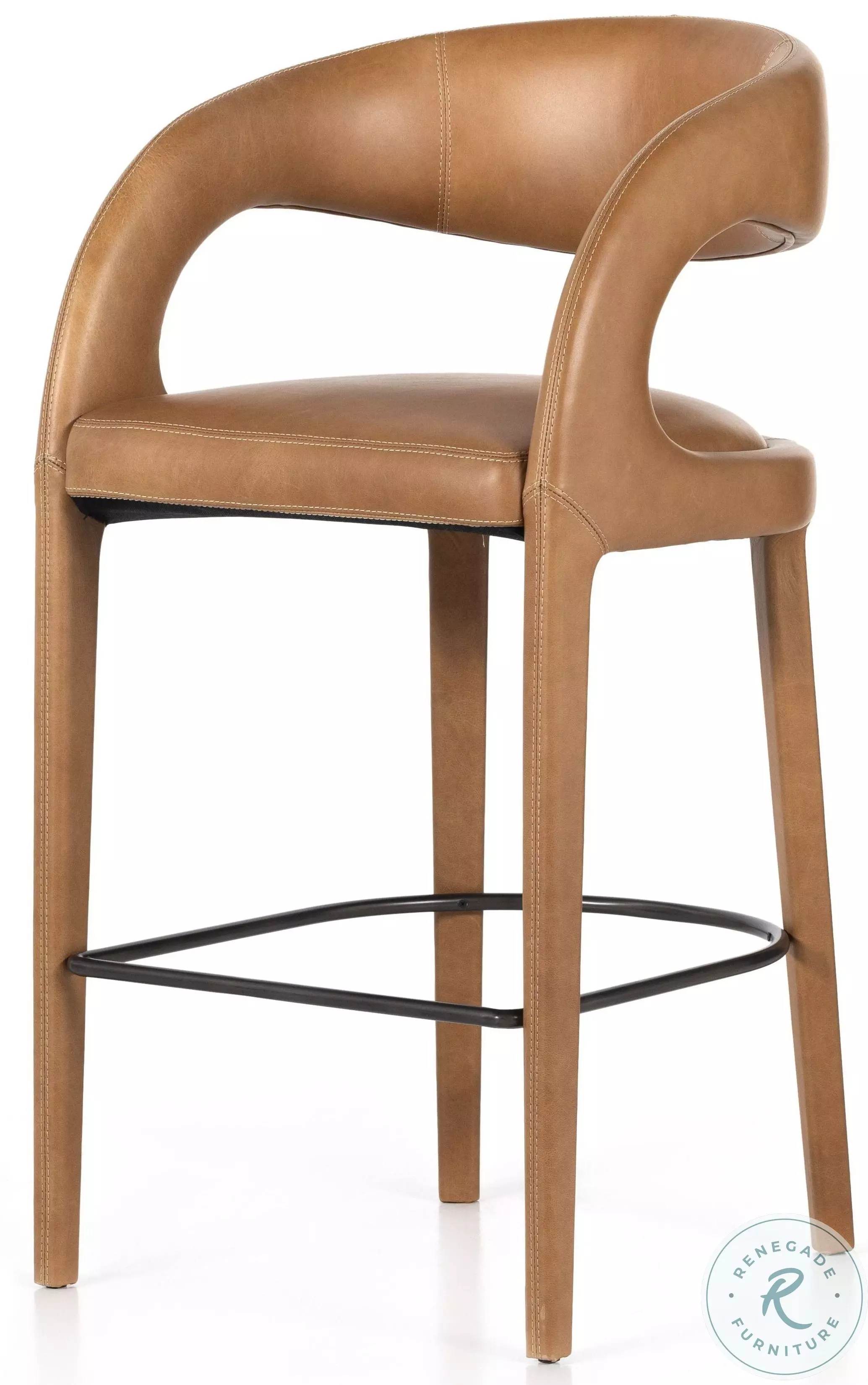Hawkins Sonoma Butterscotch Leather Bar Stool from Four Hands | Coleman ...