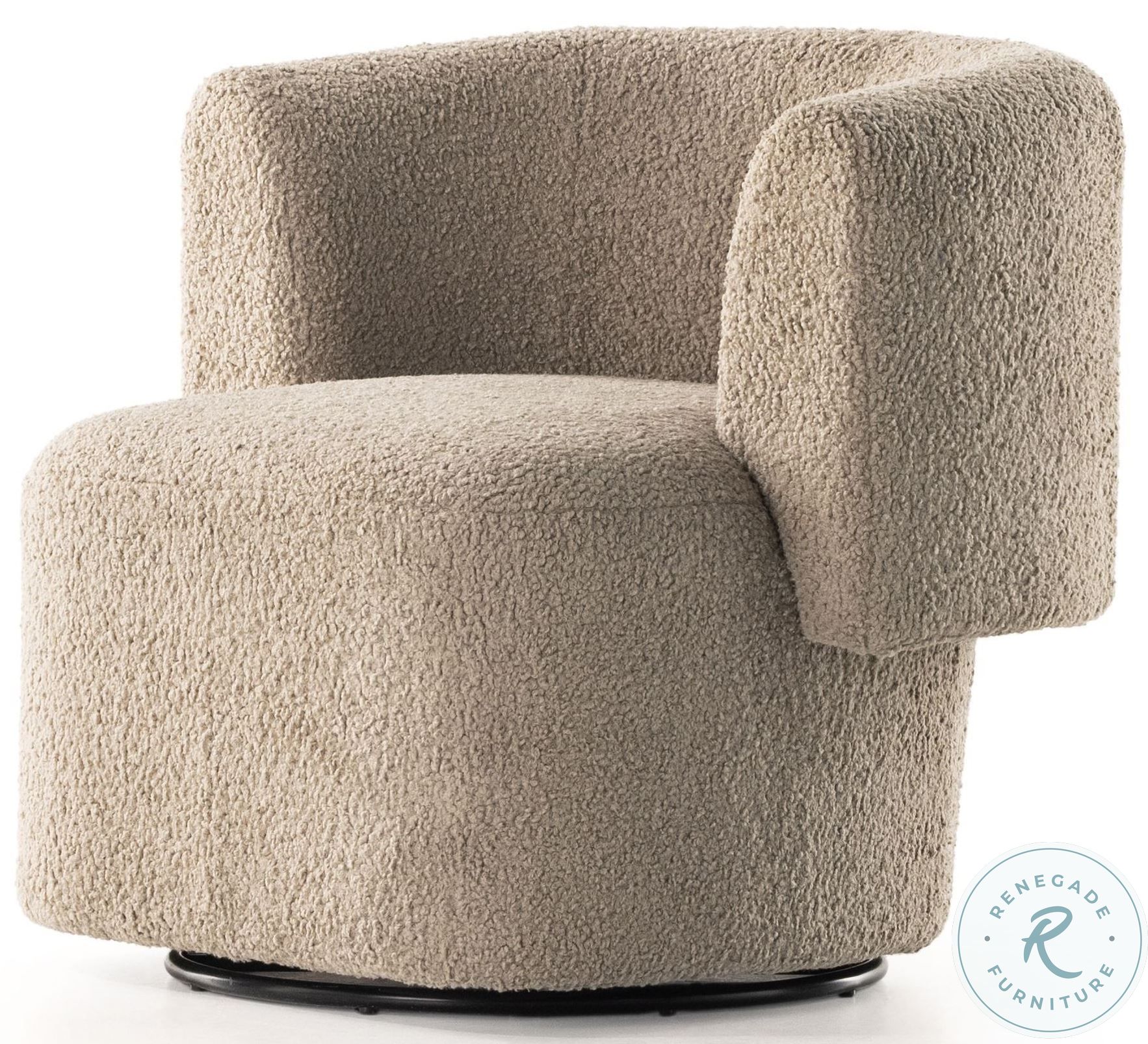 Tybalt Sheepskin Camel Swivel Chair from Four Hands | Coleman Furniture