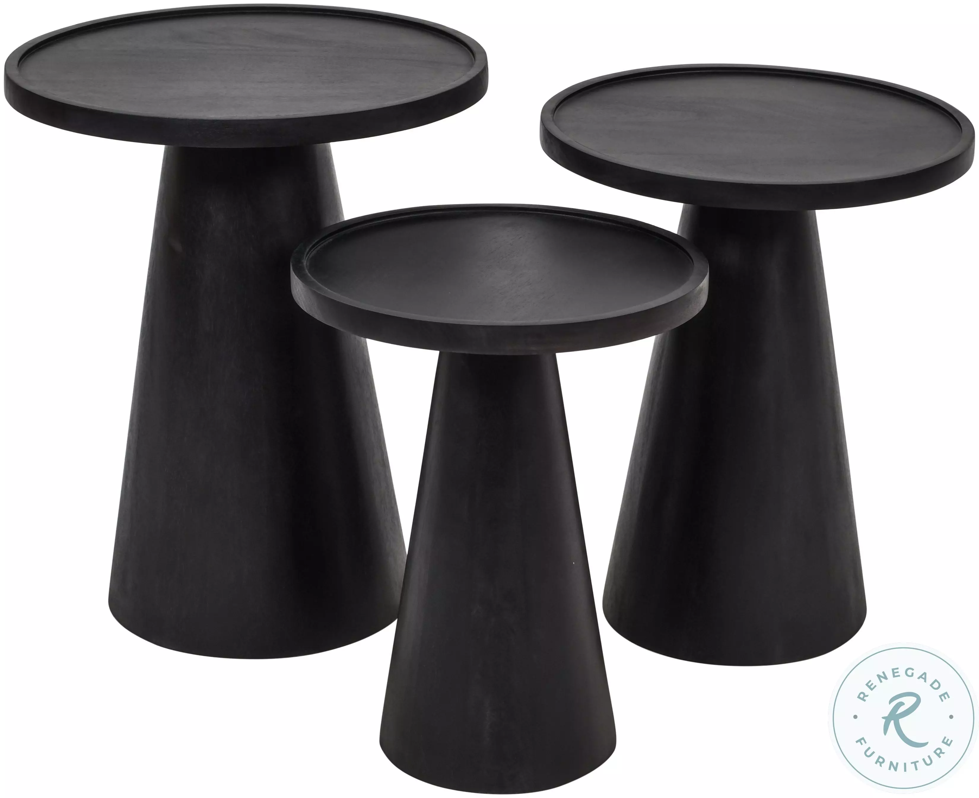Knox Black Accent Table Set of 3 From Jofran | Coleman Furniture