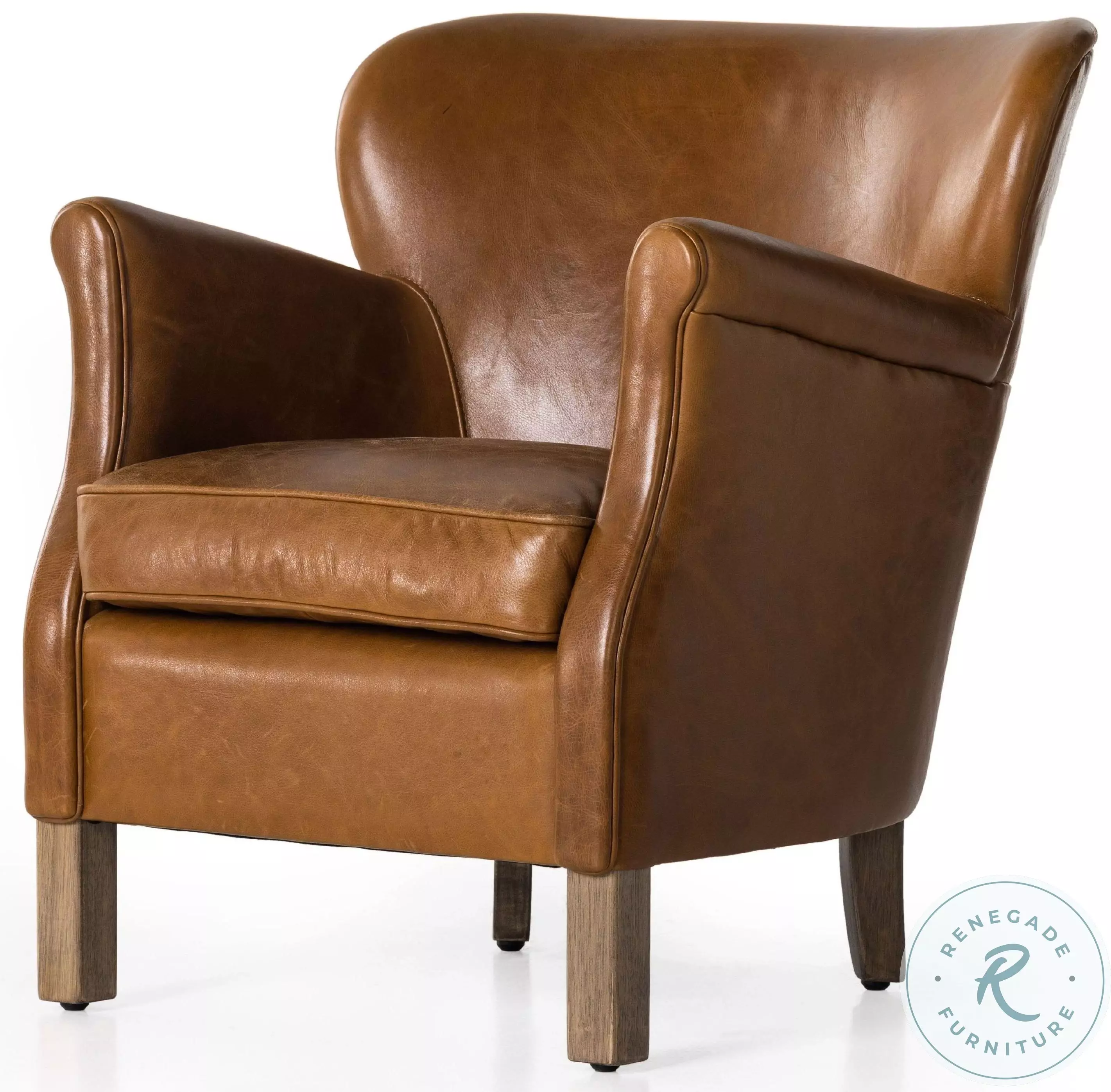 Wycliffe Vintage Soft Camel Leather Chair from Four Hands | Coleman ...