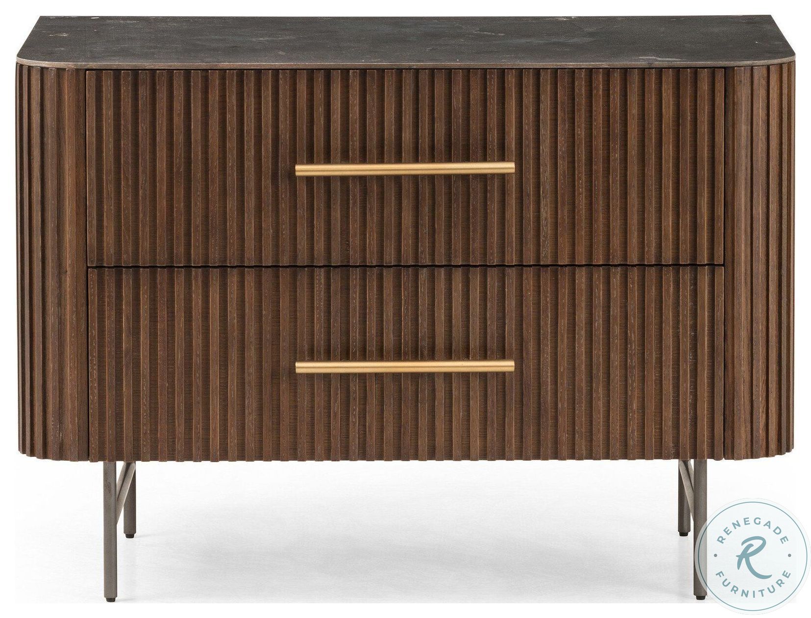 Fletcher Black Wash Mango and Black Cane Large 2 Drawer Nightstand ...