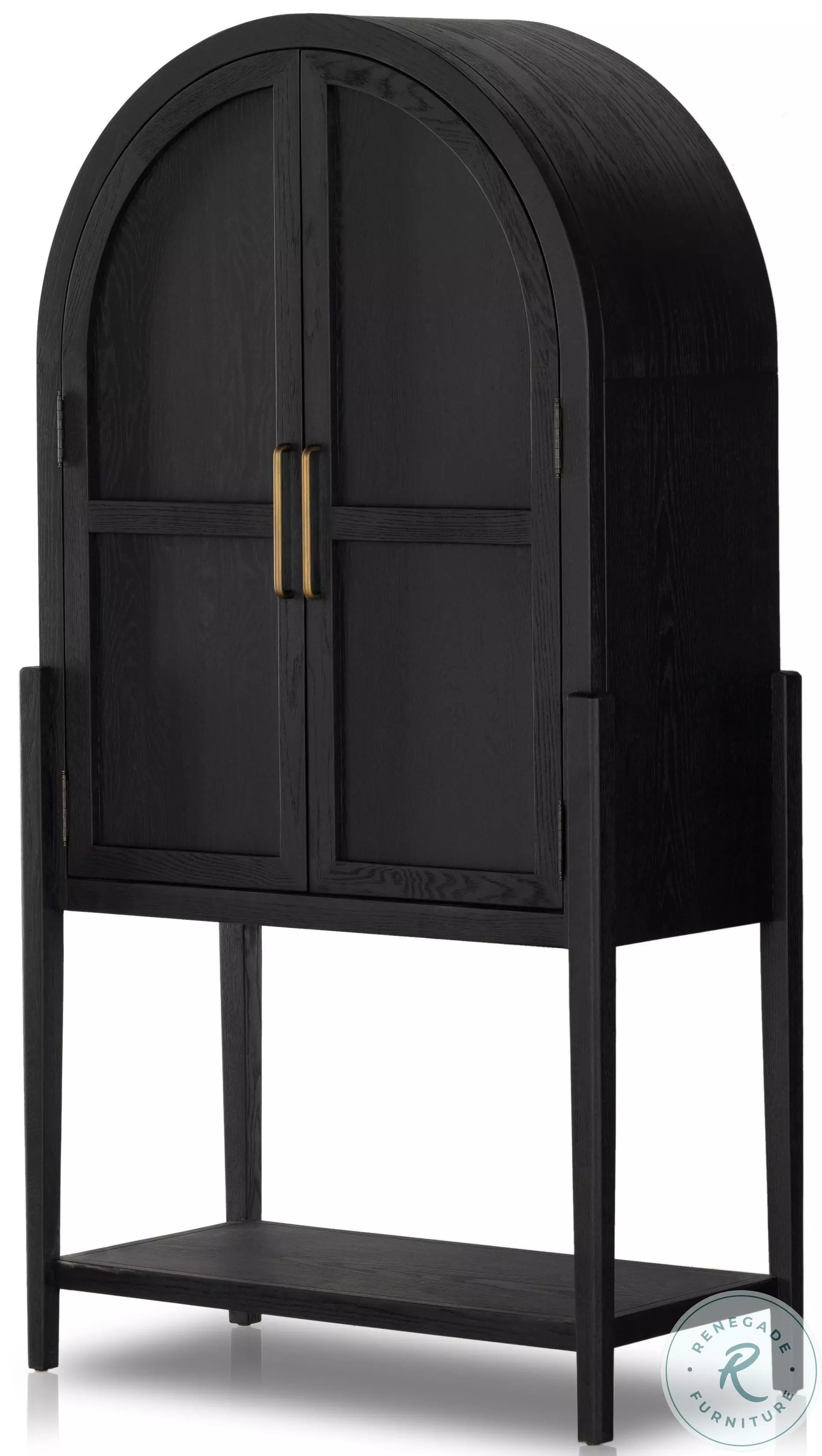 Tolle Drifted Matte Black Bar Cabinet from Four Hands | Coleman Furniture