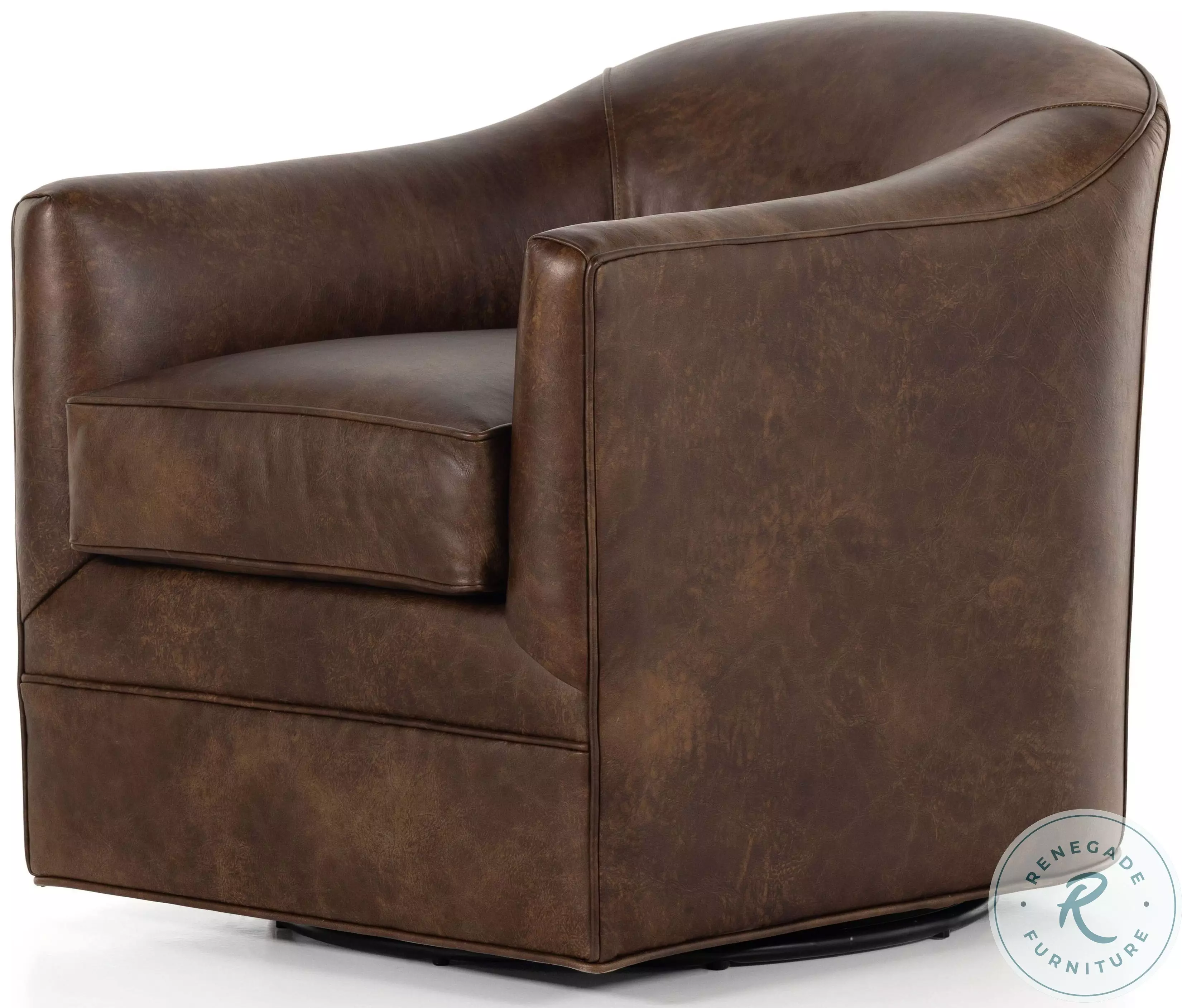 Quinton Arvada Cigar Leather Swivel Chair From Home Gallery Stores ...