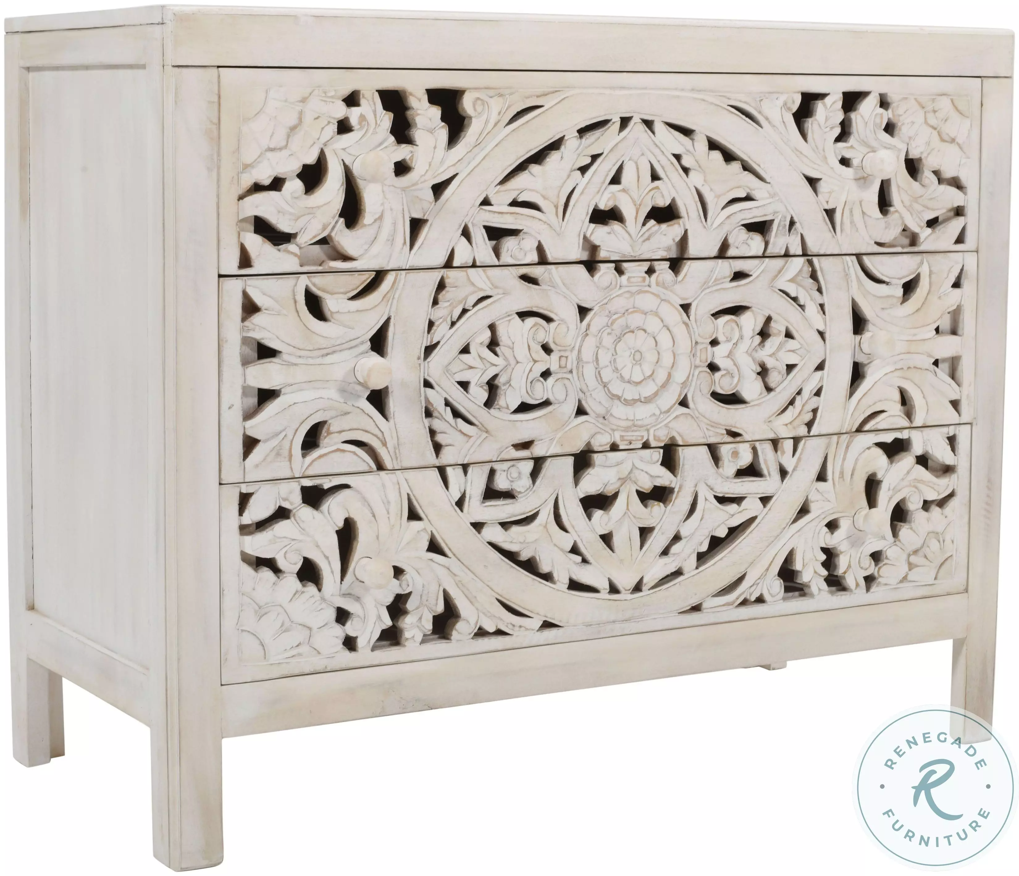 Jolie White Wash 3 Drawer Accent Chest From Jofran | Coleman Furniture