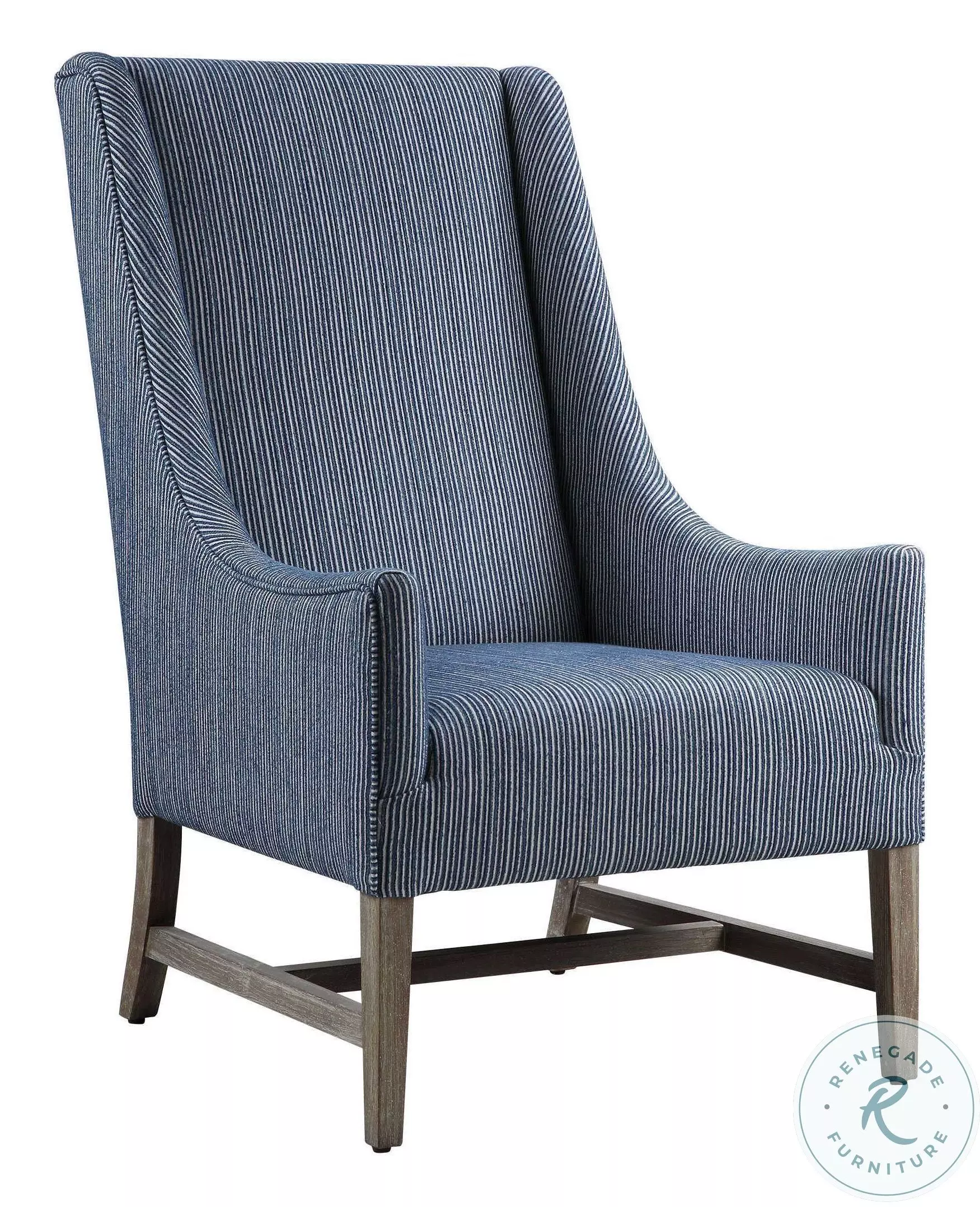 Galiot Blue And White Wingback Accent Chair from Uttermost | Coleman ...