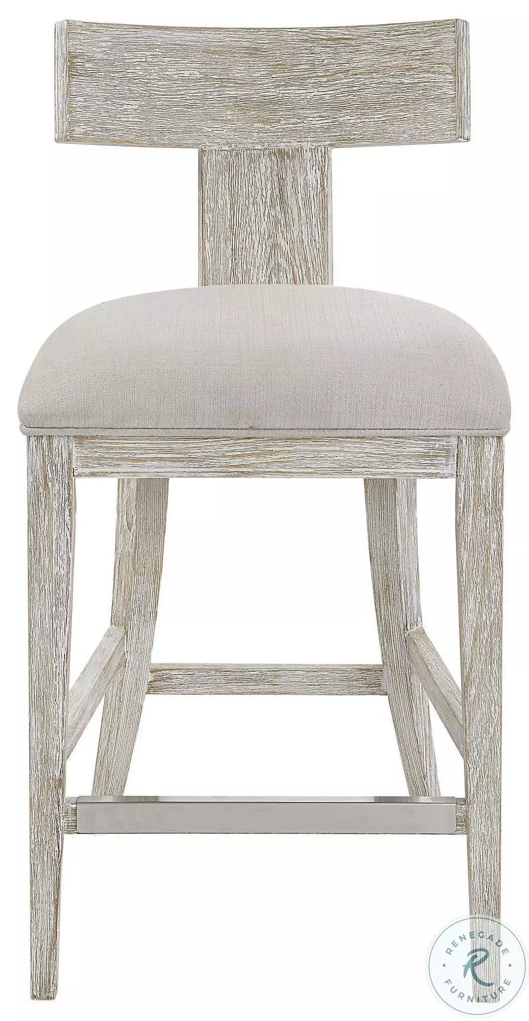 Idris White Wash Stool From Uttermost | Coleman Furniture