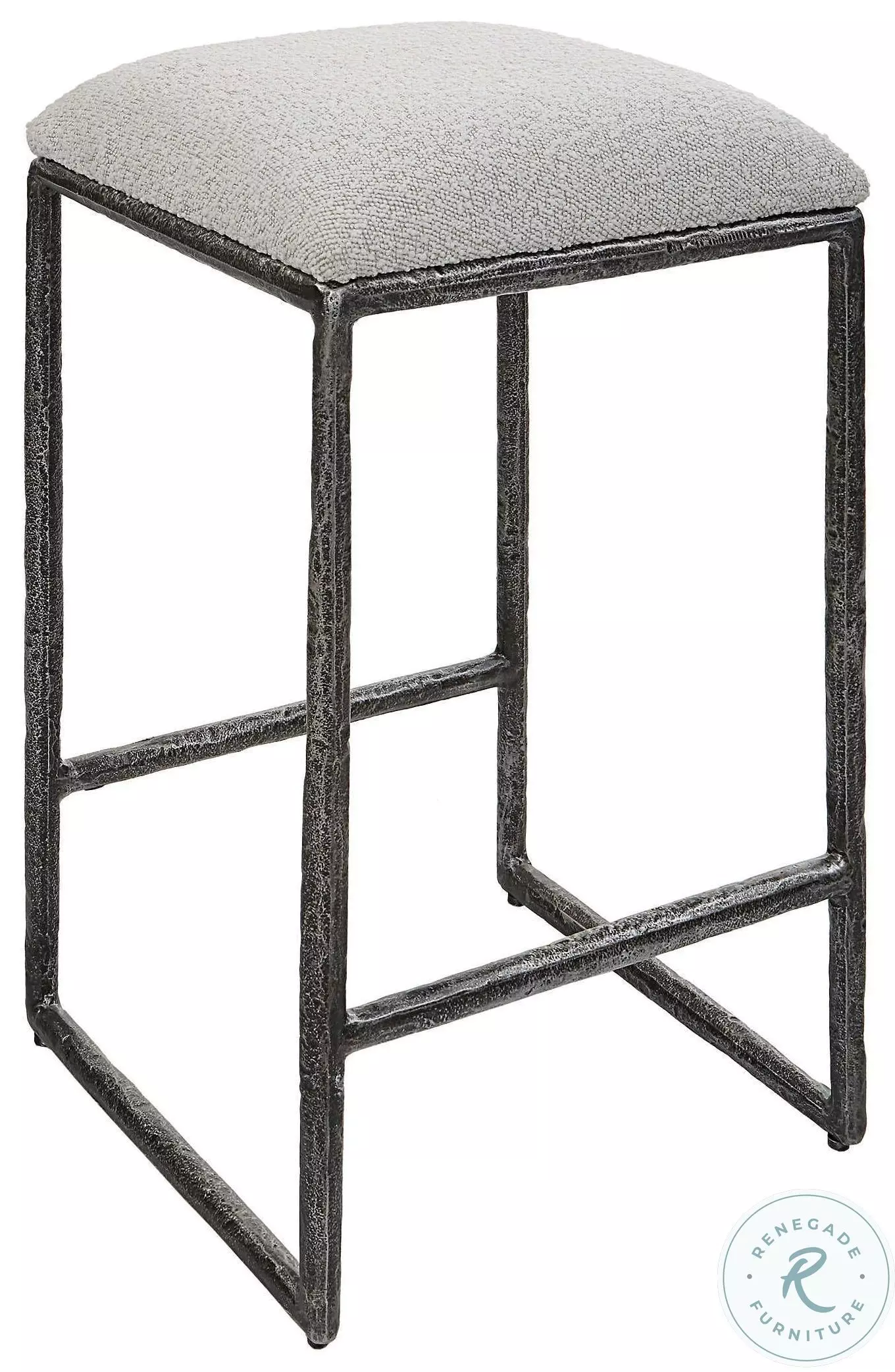 Brisbane Natural Distressed Charcoal Counter Height Stool From ...