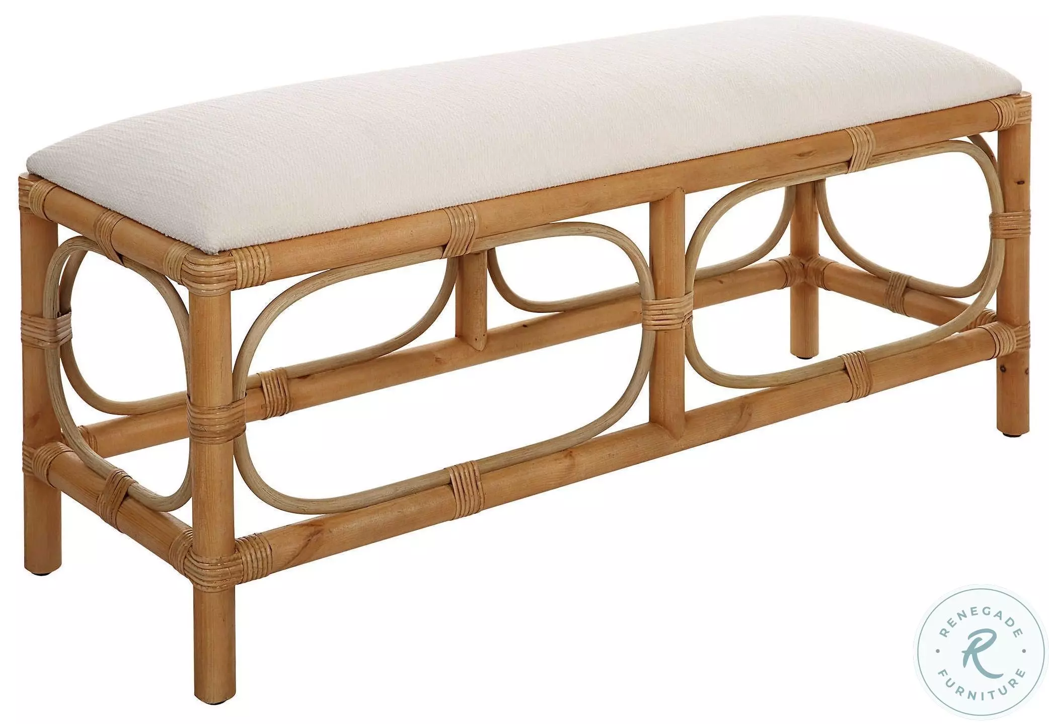 Laguna White Bench From Uttermost | Coleman Furniture