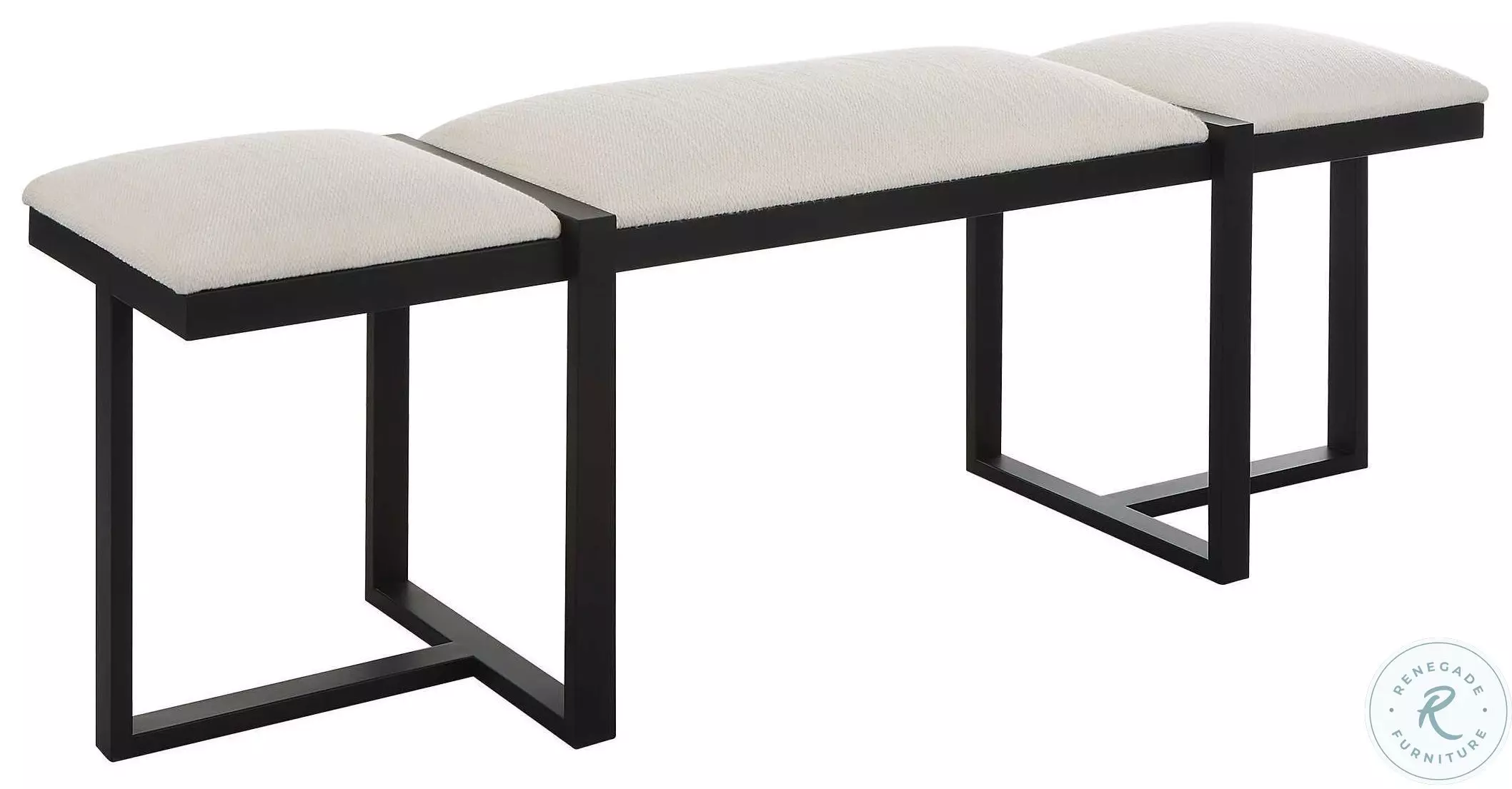 Triple Cloud White Bench From Uttermost | Coleman Furniture