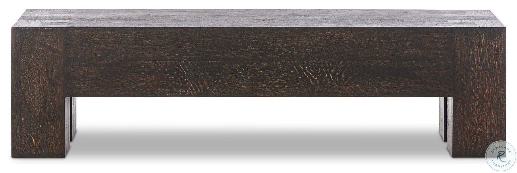 Abaso Ebony Rustic Wormwood Oak 70" Accent Bench | Coleman Furniture