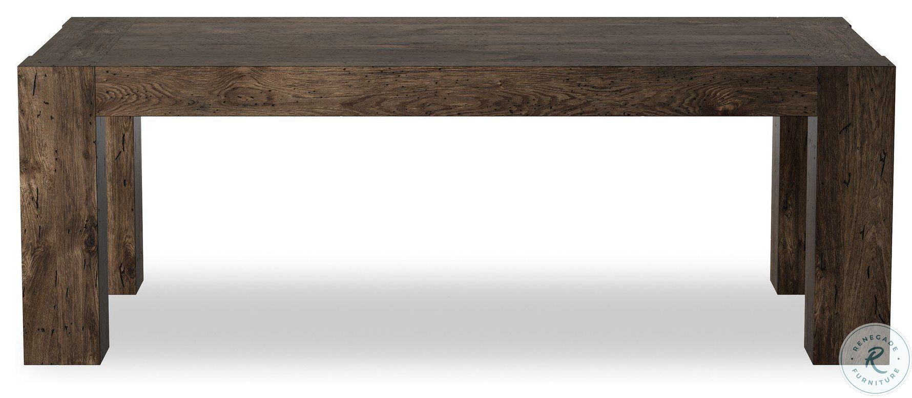 Abaso Ebony Rustic Wormwood Oak 86" Rectangular Dining Table | Coleman Furniture