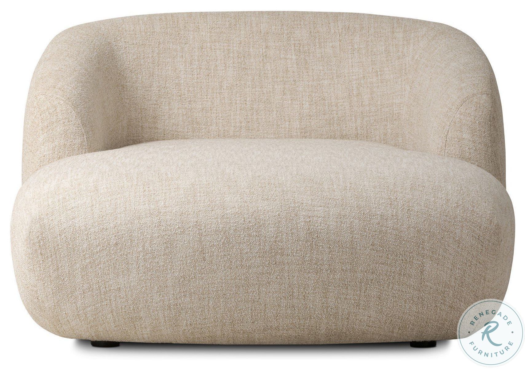 Channing Yuma Cream Performance Fabric 53" Upholstered Chaise | Coleman ...