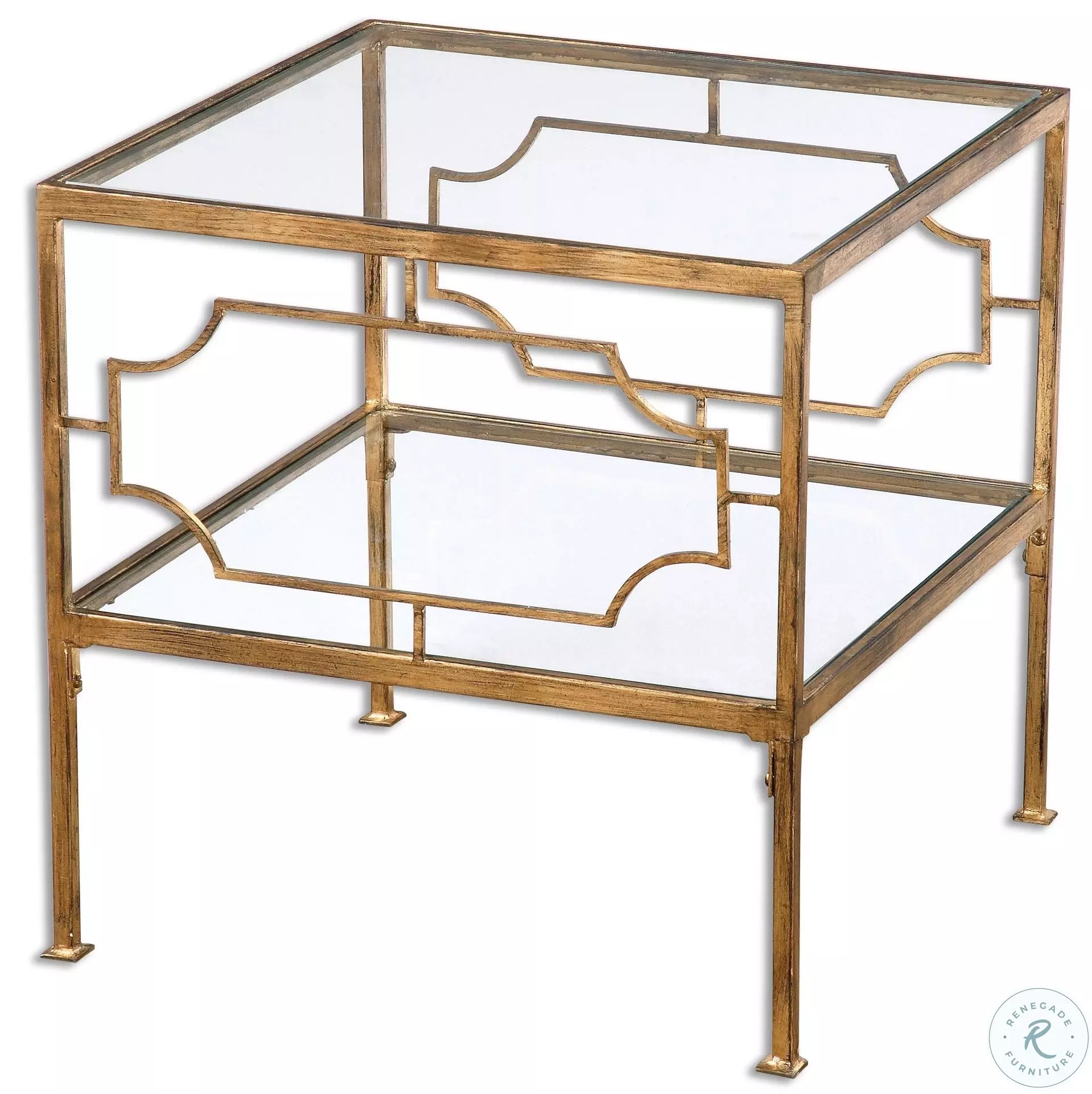 Genell Gold Cube Table from Uttermost (24477) | Coleman Furniture
