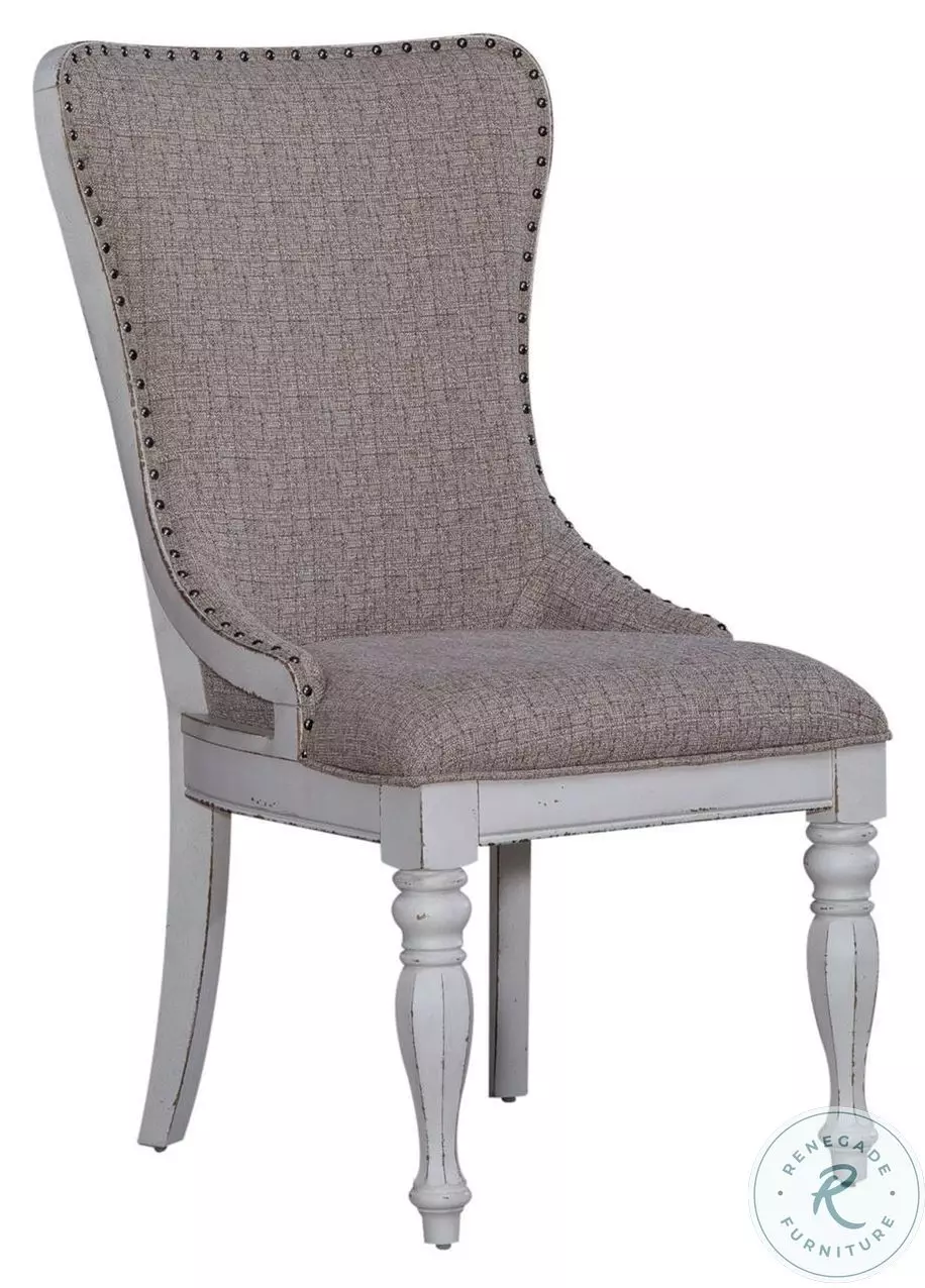 Magnolia Manor Brown Upholstered Wingback Side Chair Set of 2 From ...